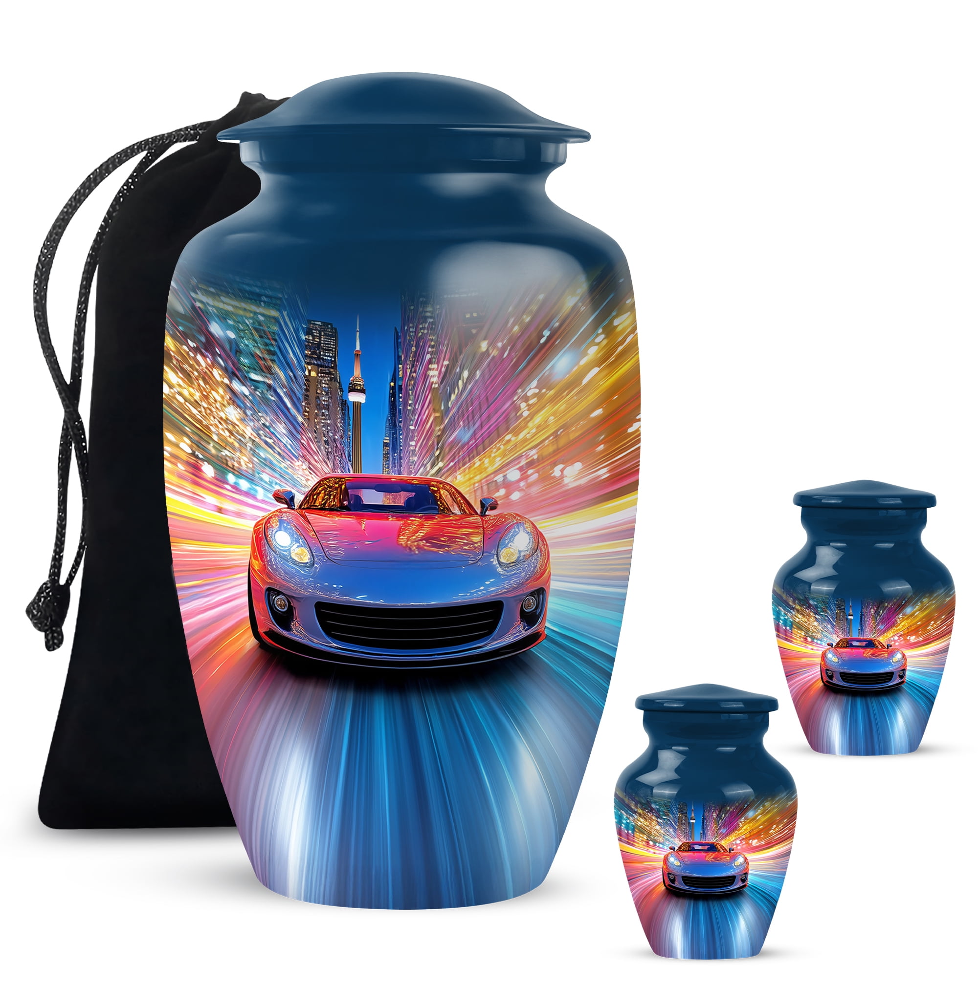 Yatskia Racing Car Decorative Large Memorial Urn for Adult Ashes Mother ...