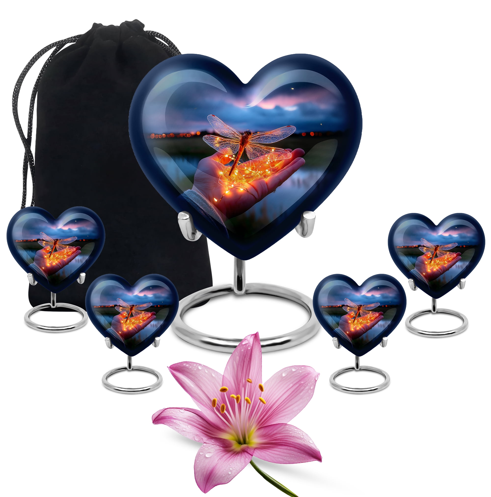 Yatskia Sparkling Wings Dragonfly Little Keepsake Urns for Human Ashes ...