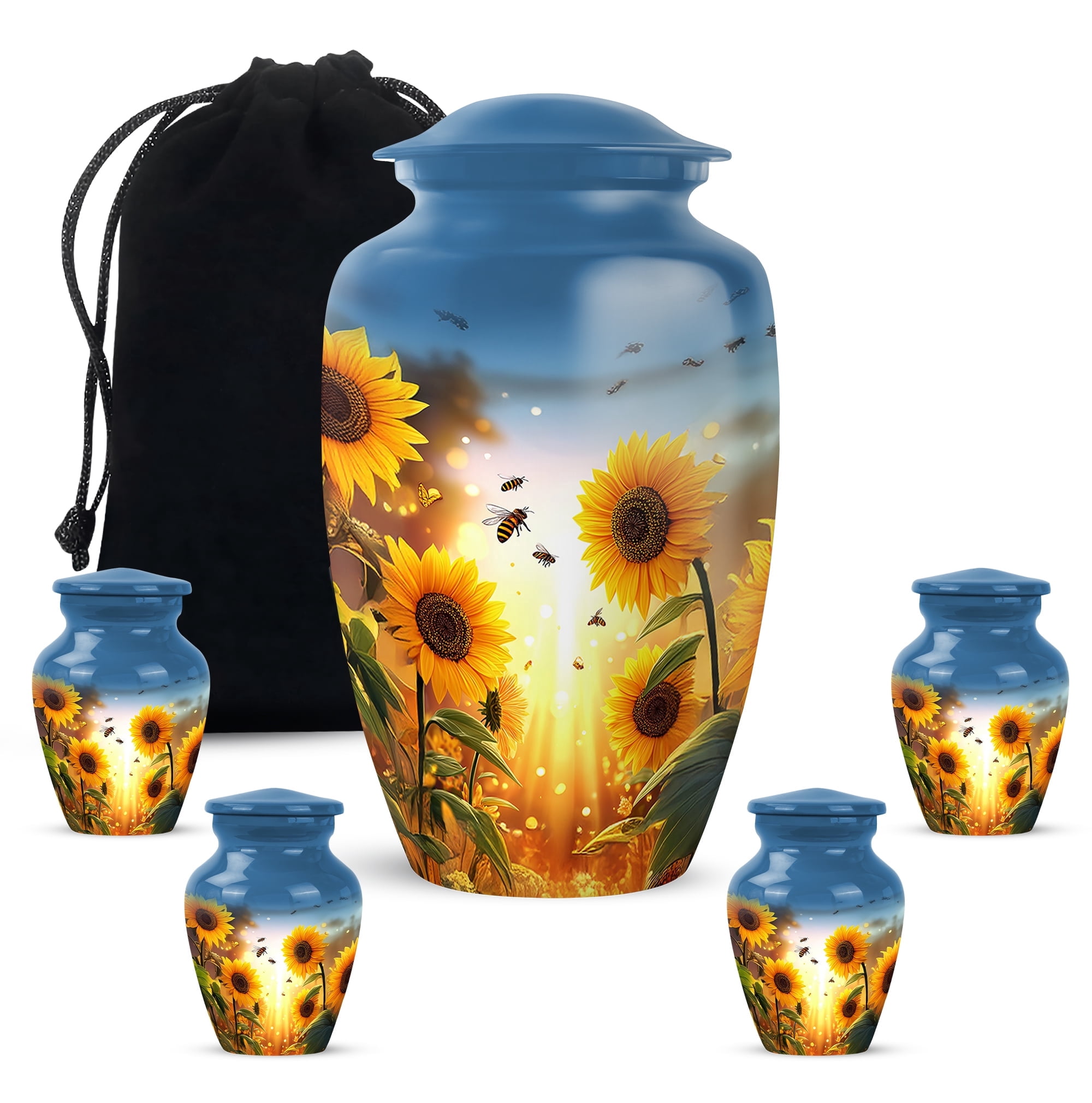 Yatskia Sunflower with Bees Little Keepsake Urns for Human Ashes Adult ...
