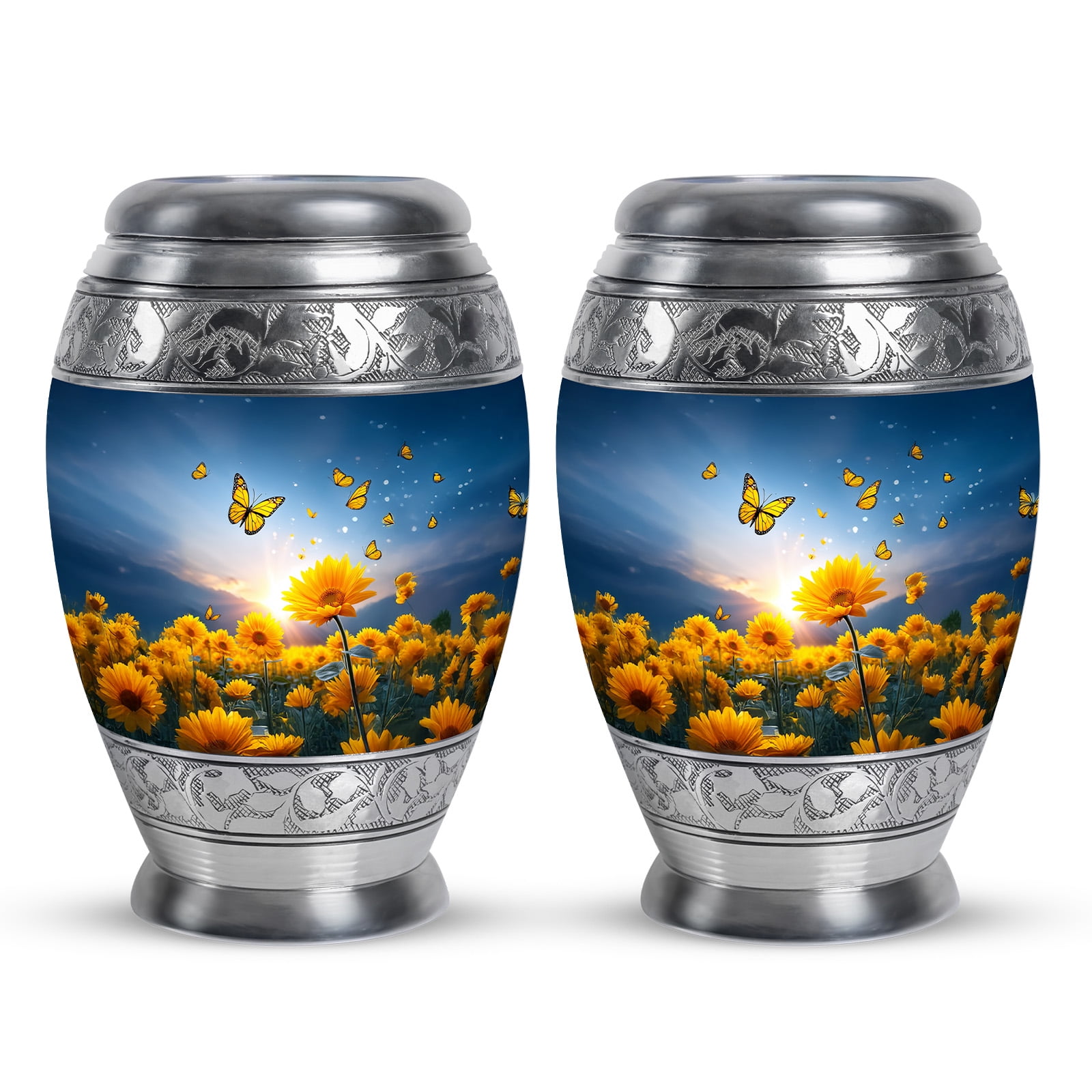 Yatskia Sunflower with Butterflies Mini Funeral Urn for Adult Ashes ...