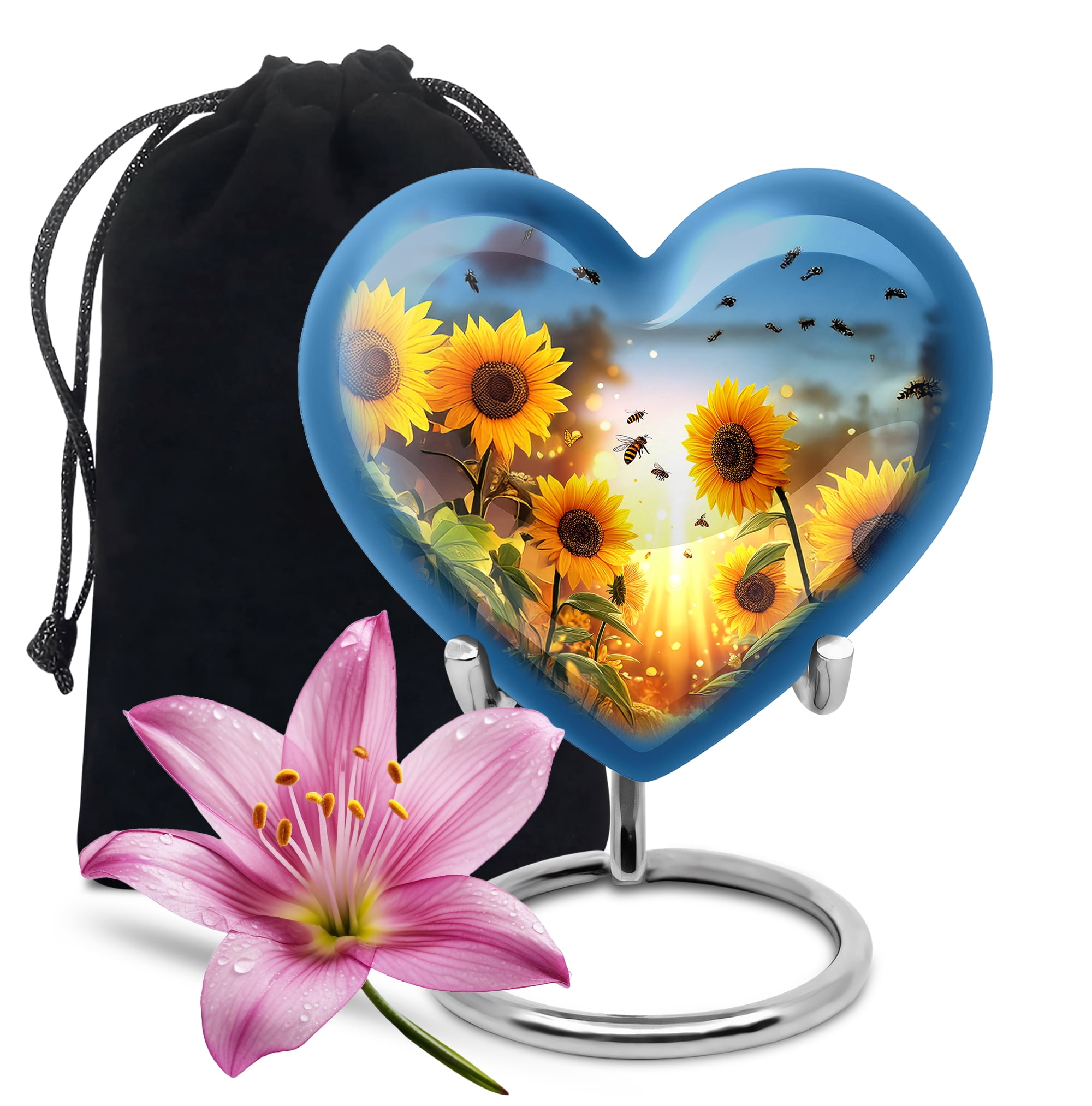 Yatskia Sunflower with Bees Large Funeral Urns for Human Ashes Adult ...