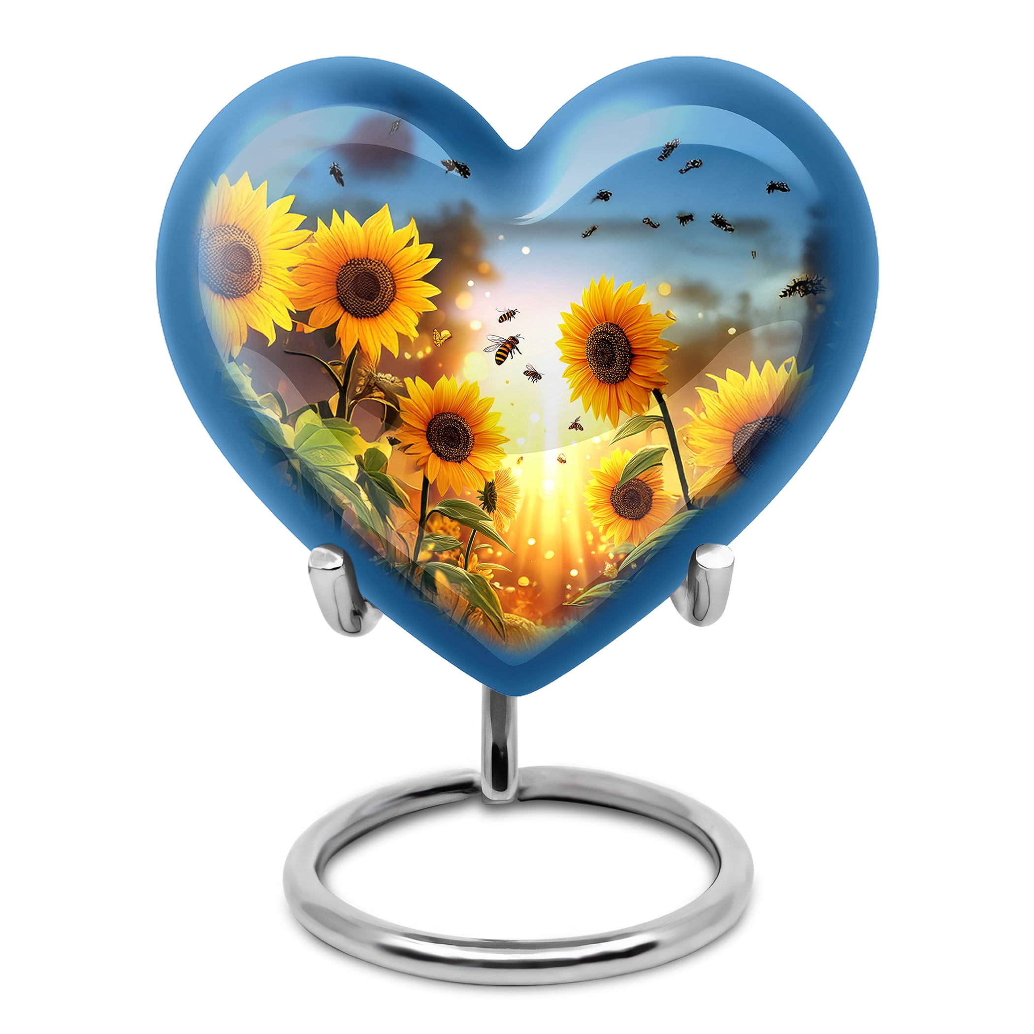 Yatskia Sunflower with Bees Small Memorial Urns for Human Ashes Adult ...