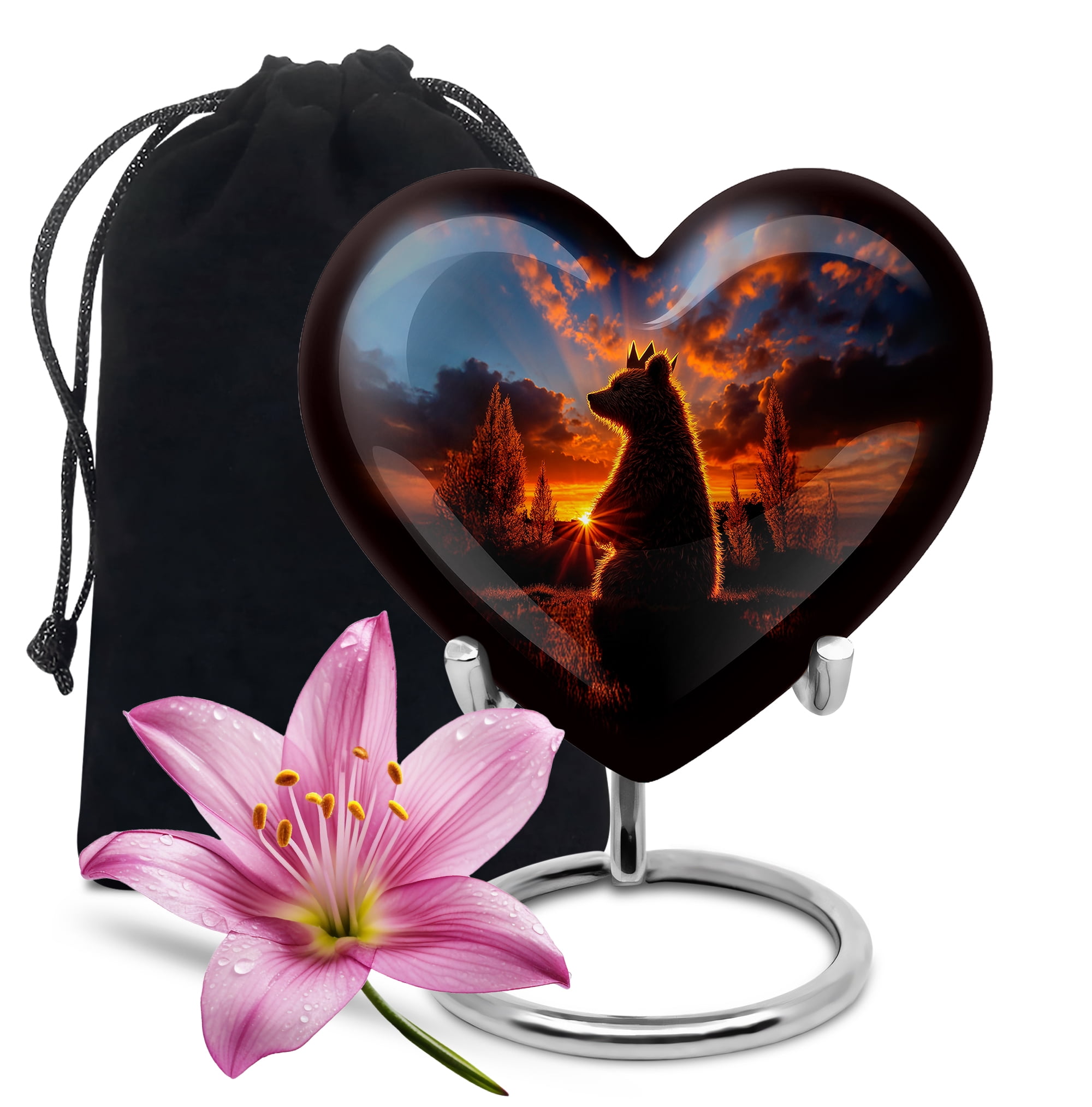 Yatskia Sunset Crown Teddy Bear Funeral Urns for Human Ashes Adult Male ...