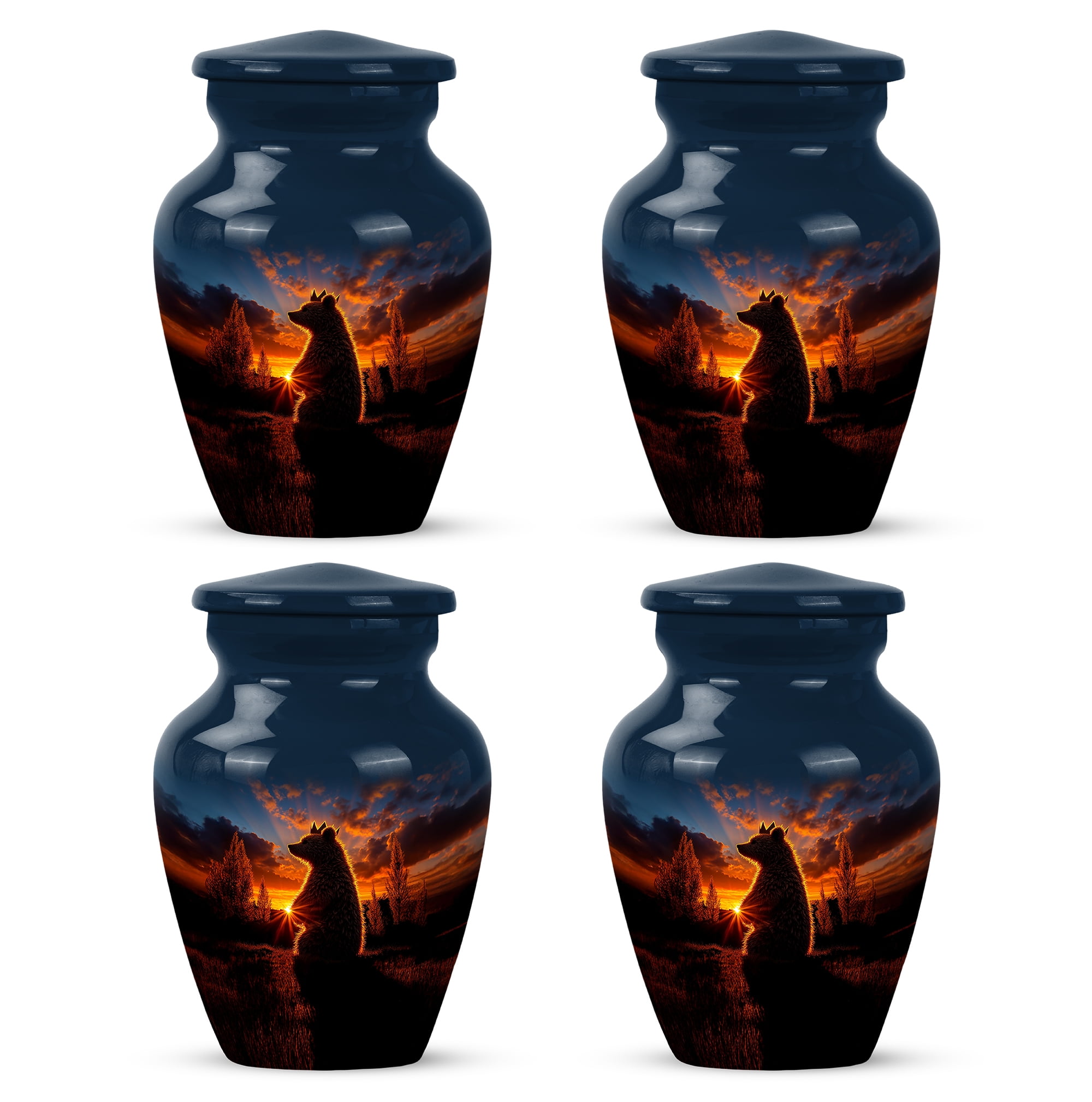 Yatskia Sunset Crown Teddy Bear Little Keepsake Urn for Adult Ashes ...