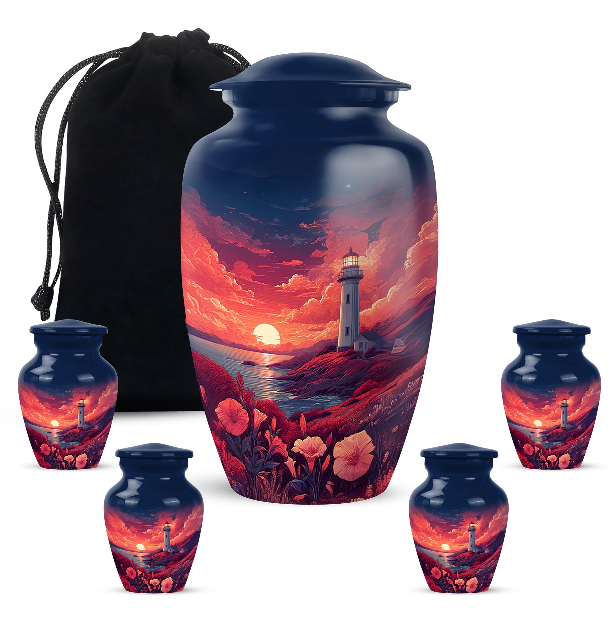 Yatskia Sunset Lighthouse Little Keepsake Funeral Urns for Human Ashes ...