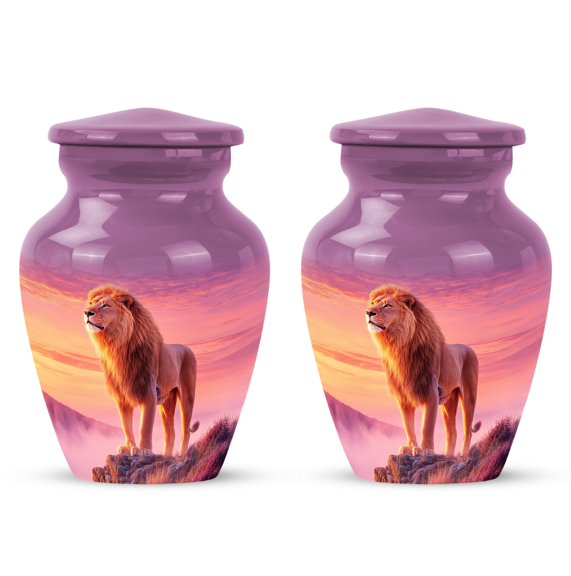 Yatskia Sunset Lion Little Keepsake Urns for Human Ashes Adult Men and ...