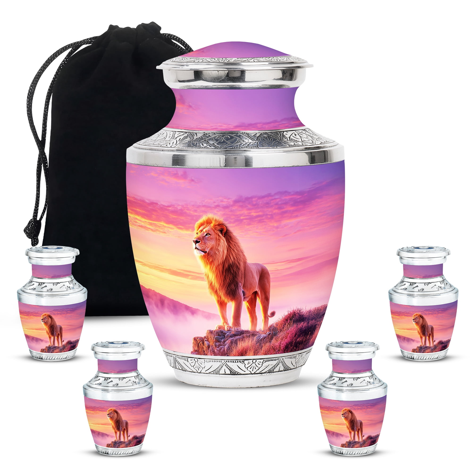 Yatskia Sunset Lion Mini Cremation Urns for Human Ashes Adult Male and ...