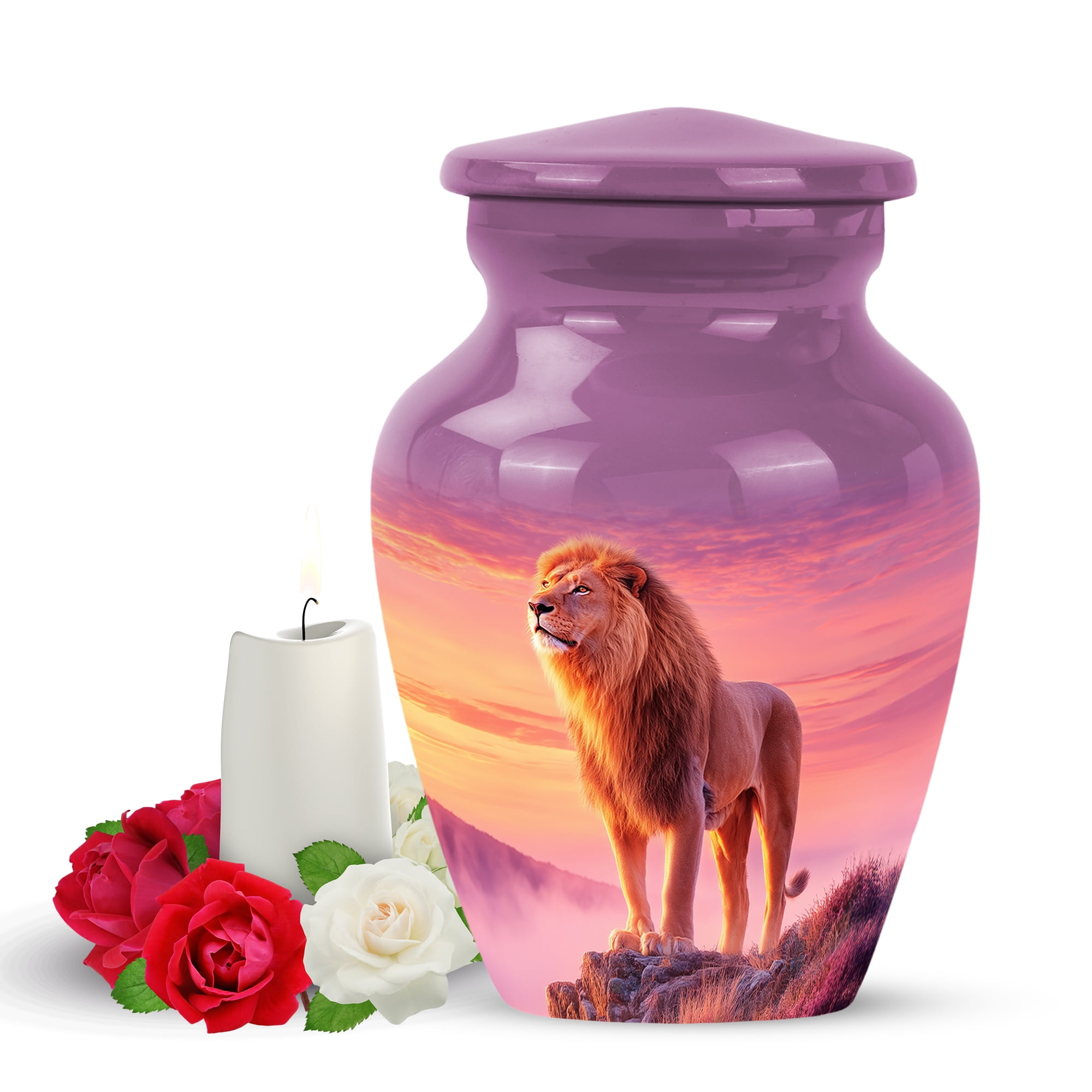 Yatskia Sunset Lion Small Funeral Keepsake Urns for Human Ashes Adult Male and Female, Mini ...
