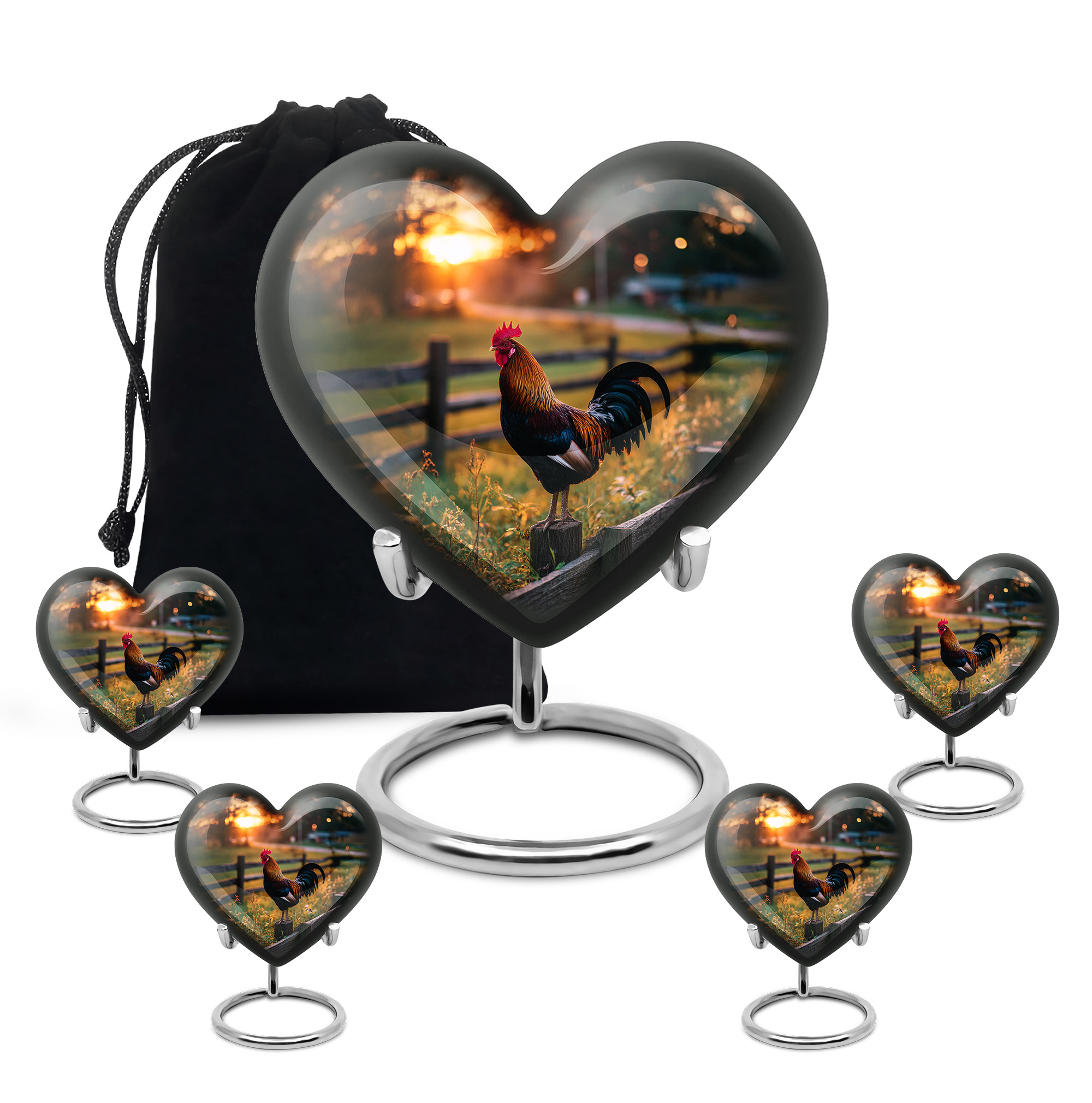 Yatskia Sunset Rooster Urns for Human Ashes Adult Man, Large Burial Urn ...