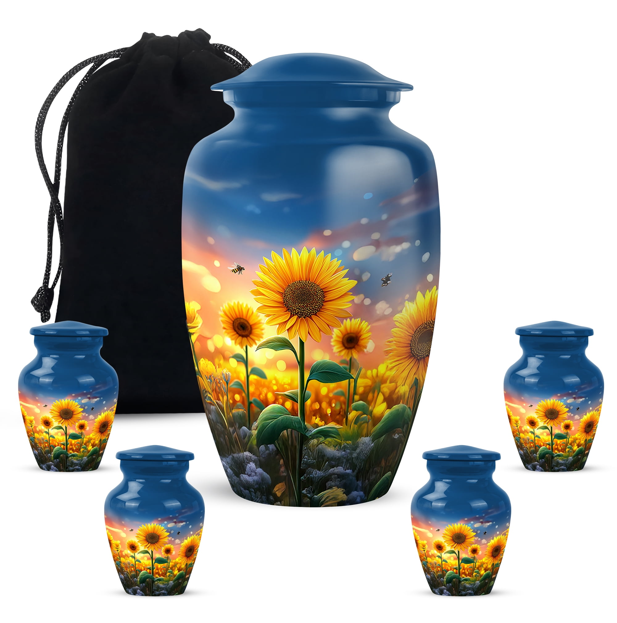 Yatskia Sunshine Sunflower Mini Cremation Urns for Human Ashes Adult ...