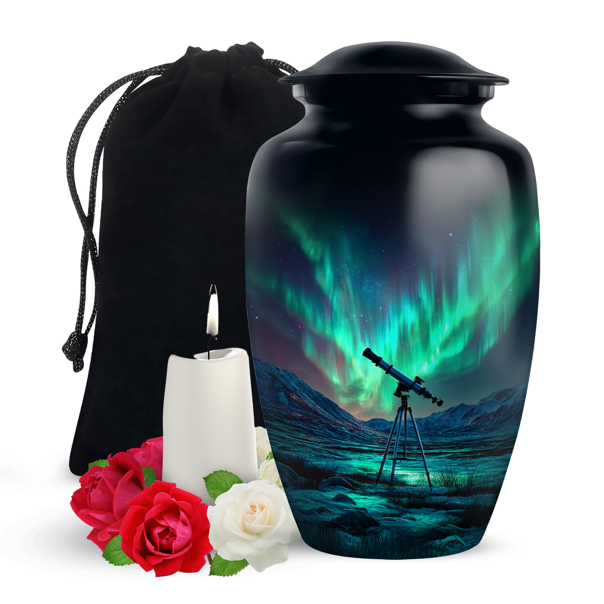 Yatskia Telescope Northern Lights Urns for Human Ashes Adult Female ...