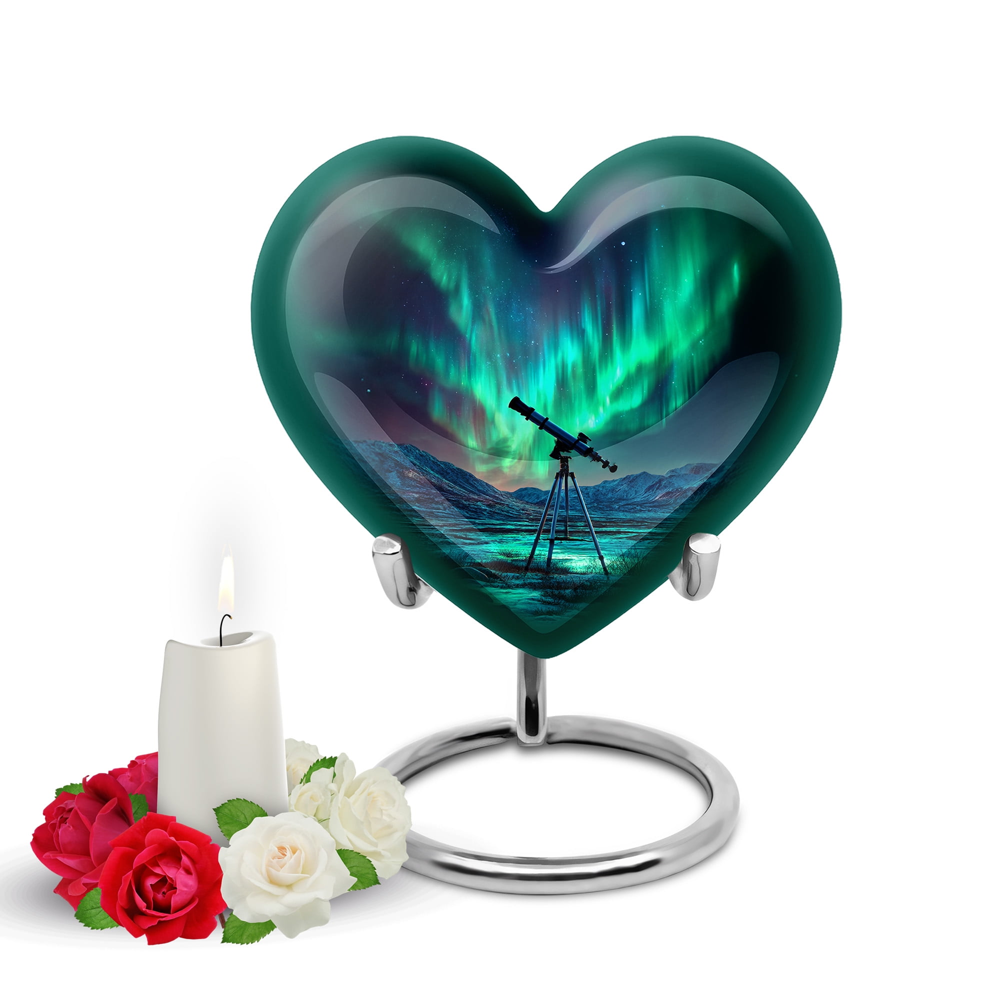 Yatskia Telescope Northern Lights Urns for Human Ashes Adult Man, Mini Memorial Urn for Ashes ...