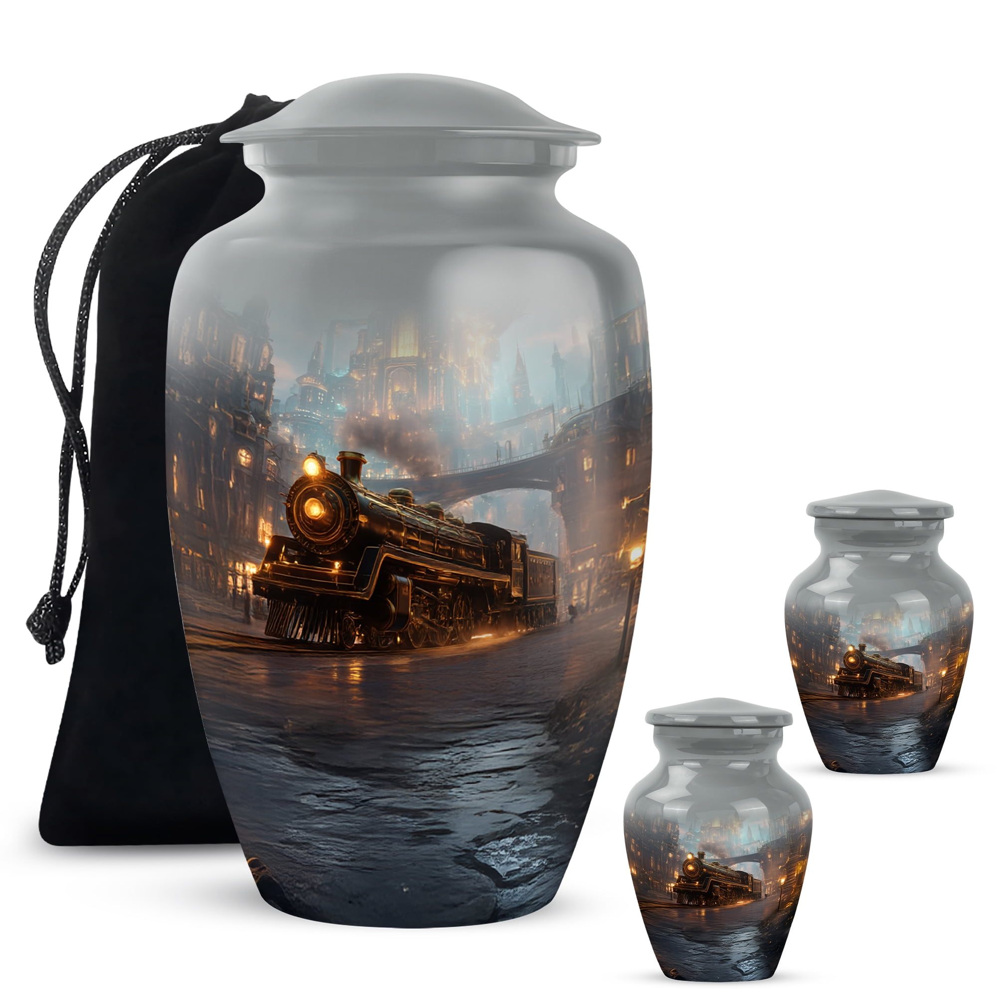 Yatskia Train Large Cremation Urns for Human Ashes Adult Male and ...