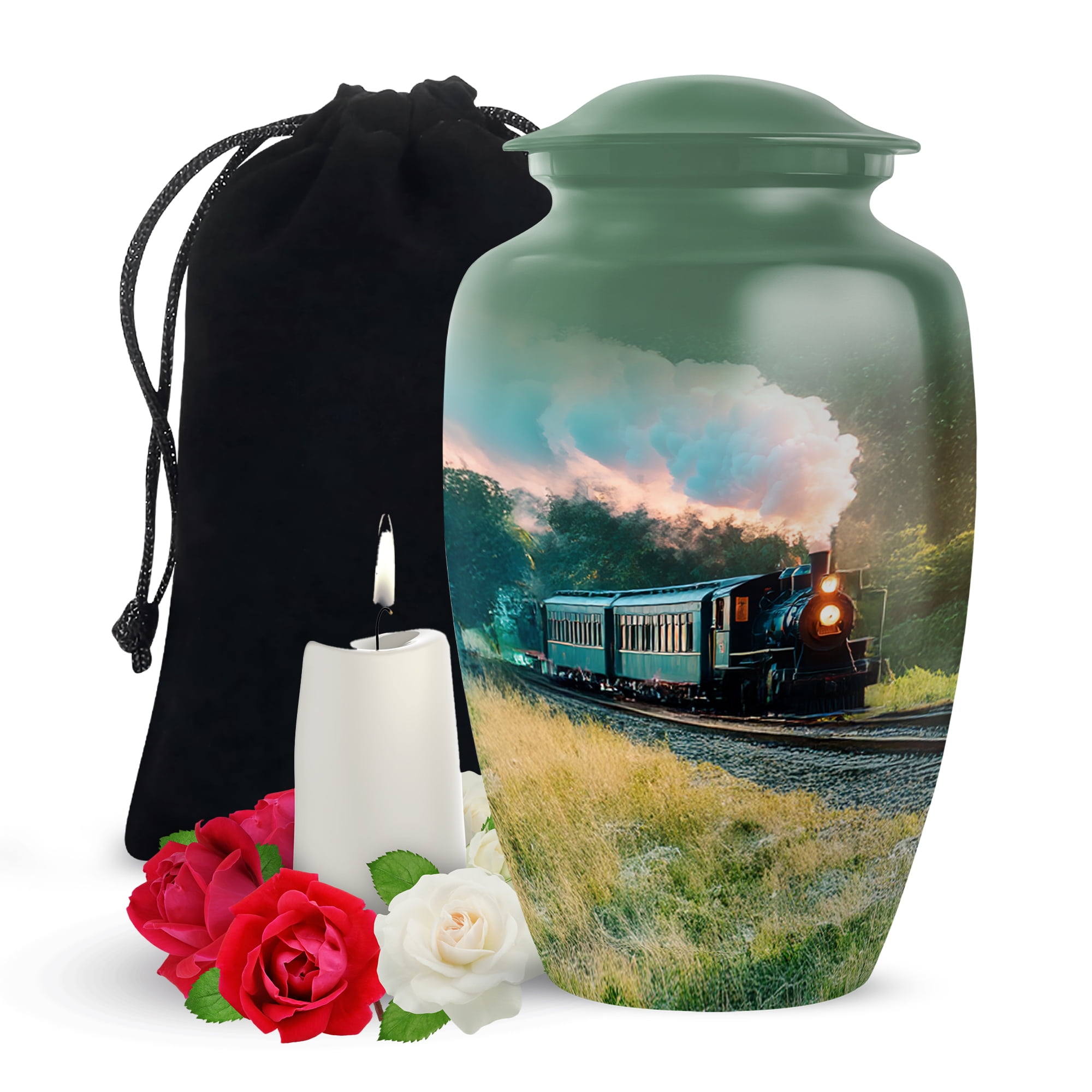 Yatskia Train Large Funeral Urns for Human Ashes Adult Male and Female ...