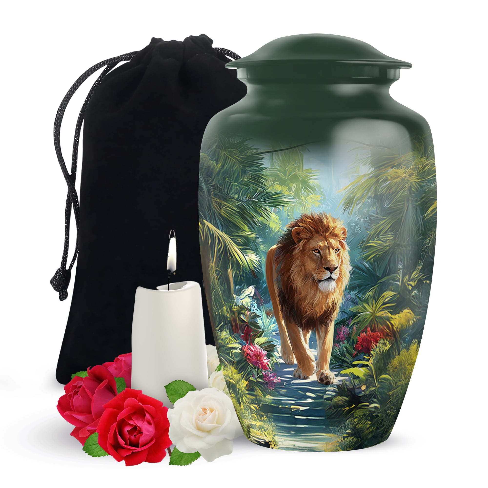 Yatskia Tropical Forest Lion Decorative Large Cremation Urns for Human ...