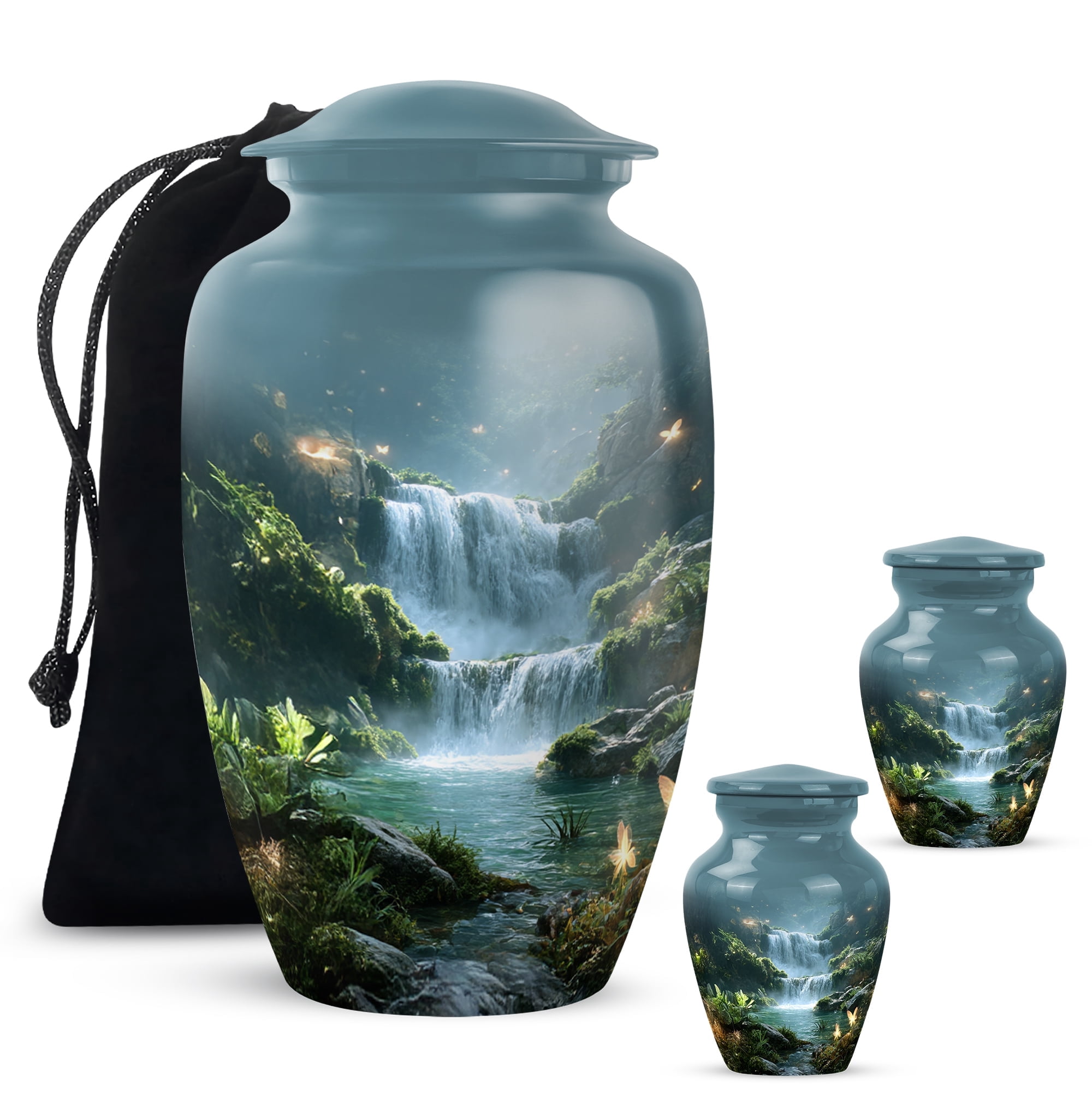 Yatskia Waterfall with Butterflies Mini Funeral Keepsake Urns for Human ...