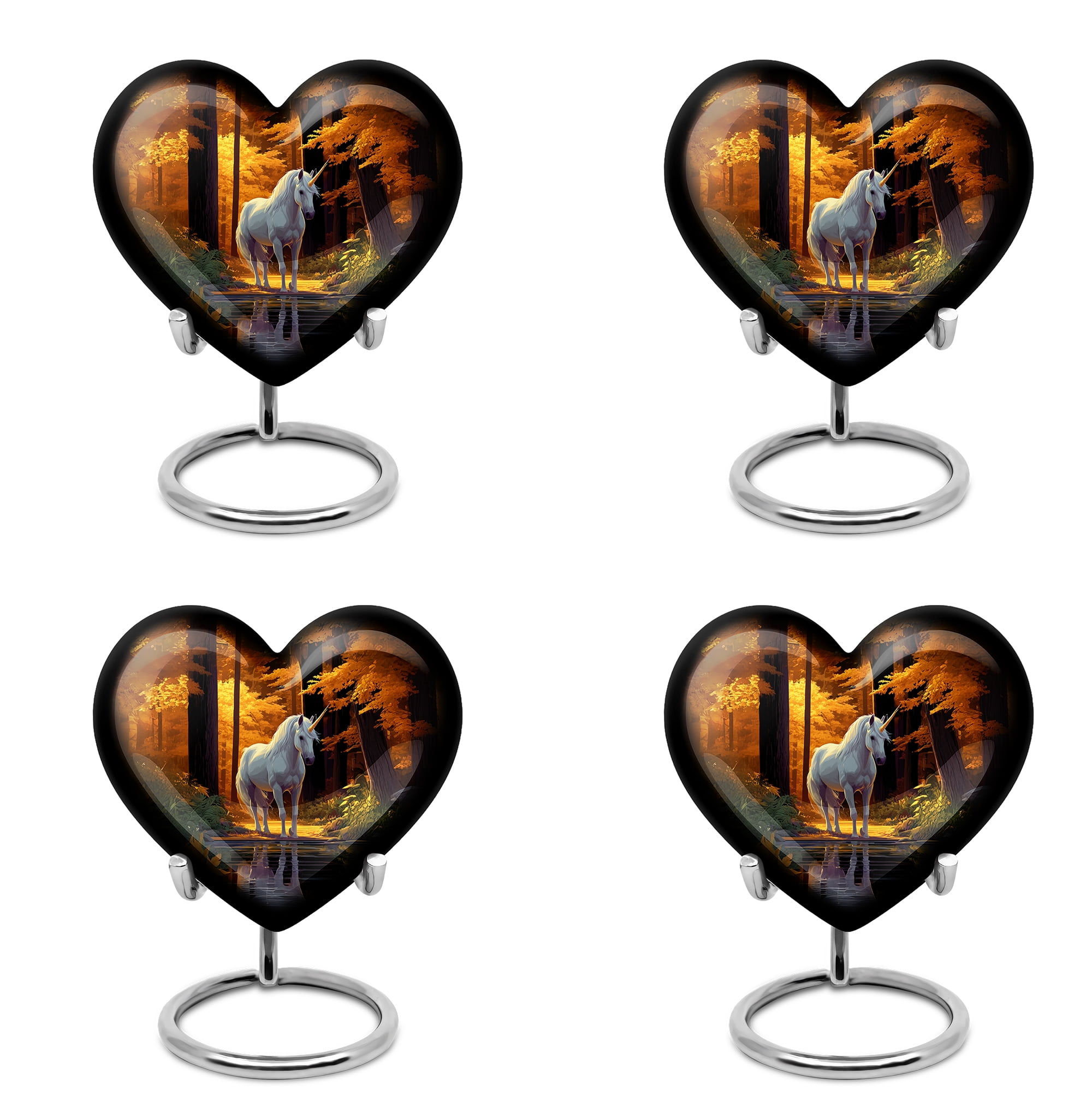 Yatskia White Unicorn Mini Memorial Urn for Adult Ashes Brother and Sister, Small Urns for Human ...