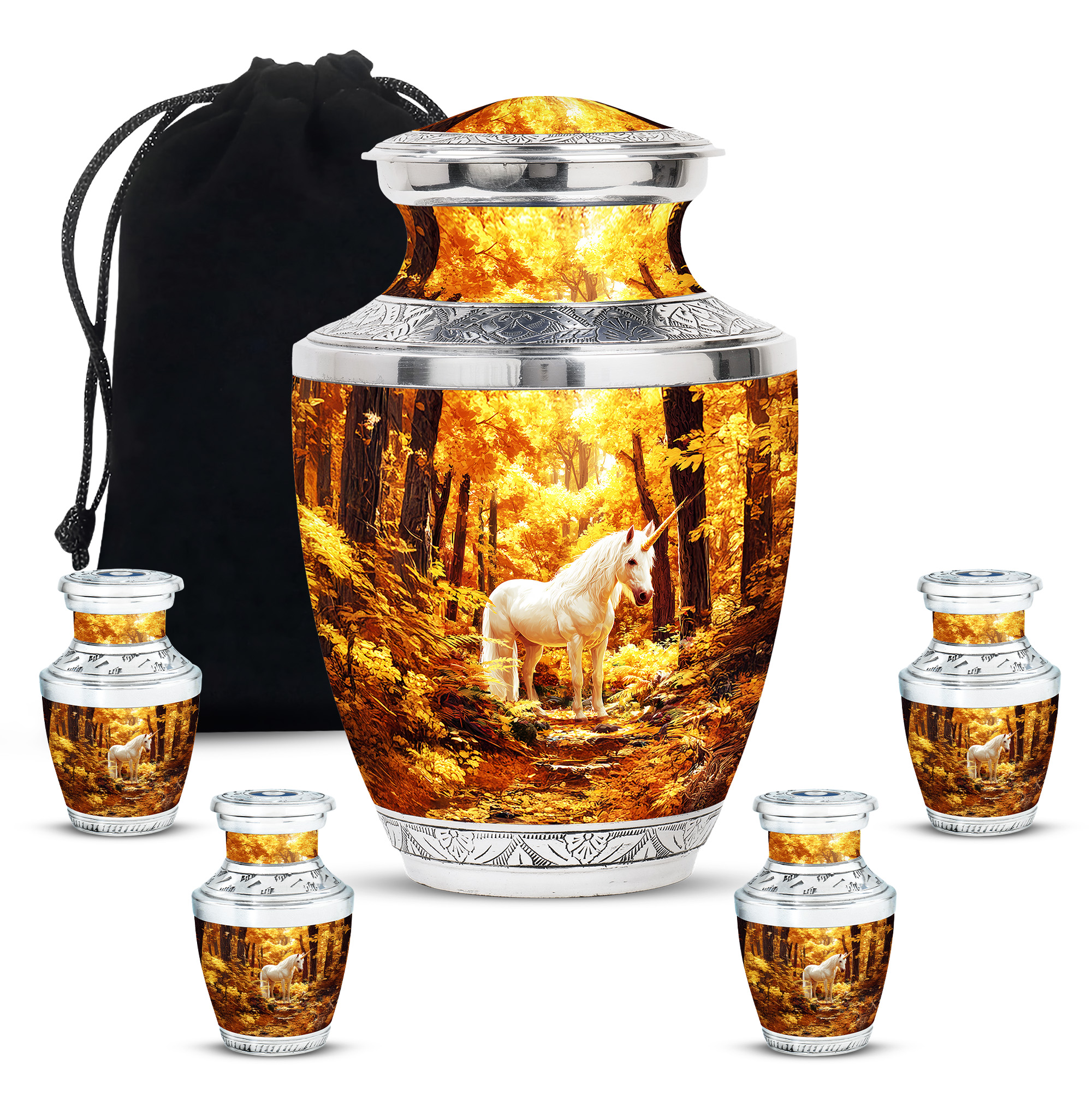 Yatskia White Unicorn at Spring Mini Cremation Urns for Human Ashes ...