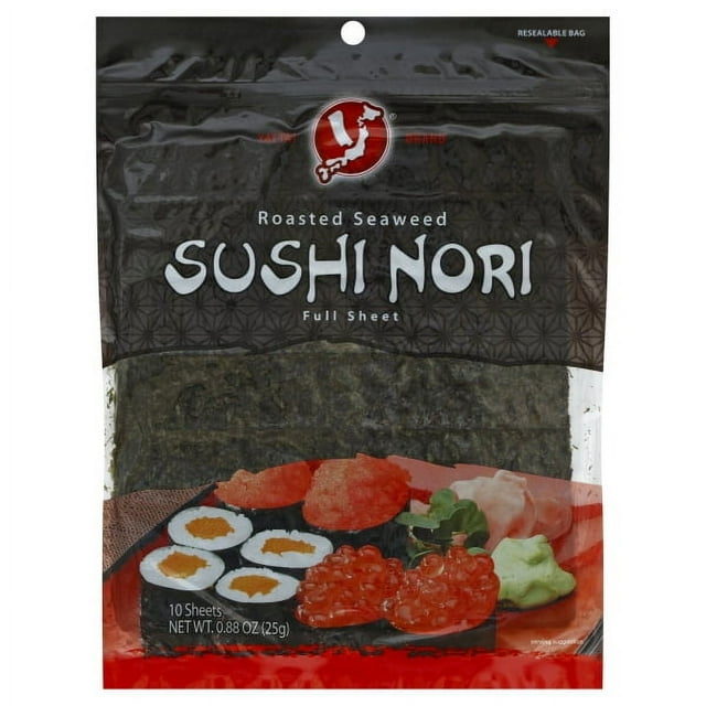 Yatta Brand Japanese Roasted Crispy Seaweed Sushi Nori Full Sheets - 10 ...