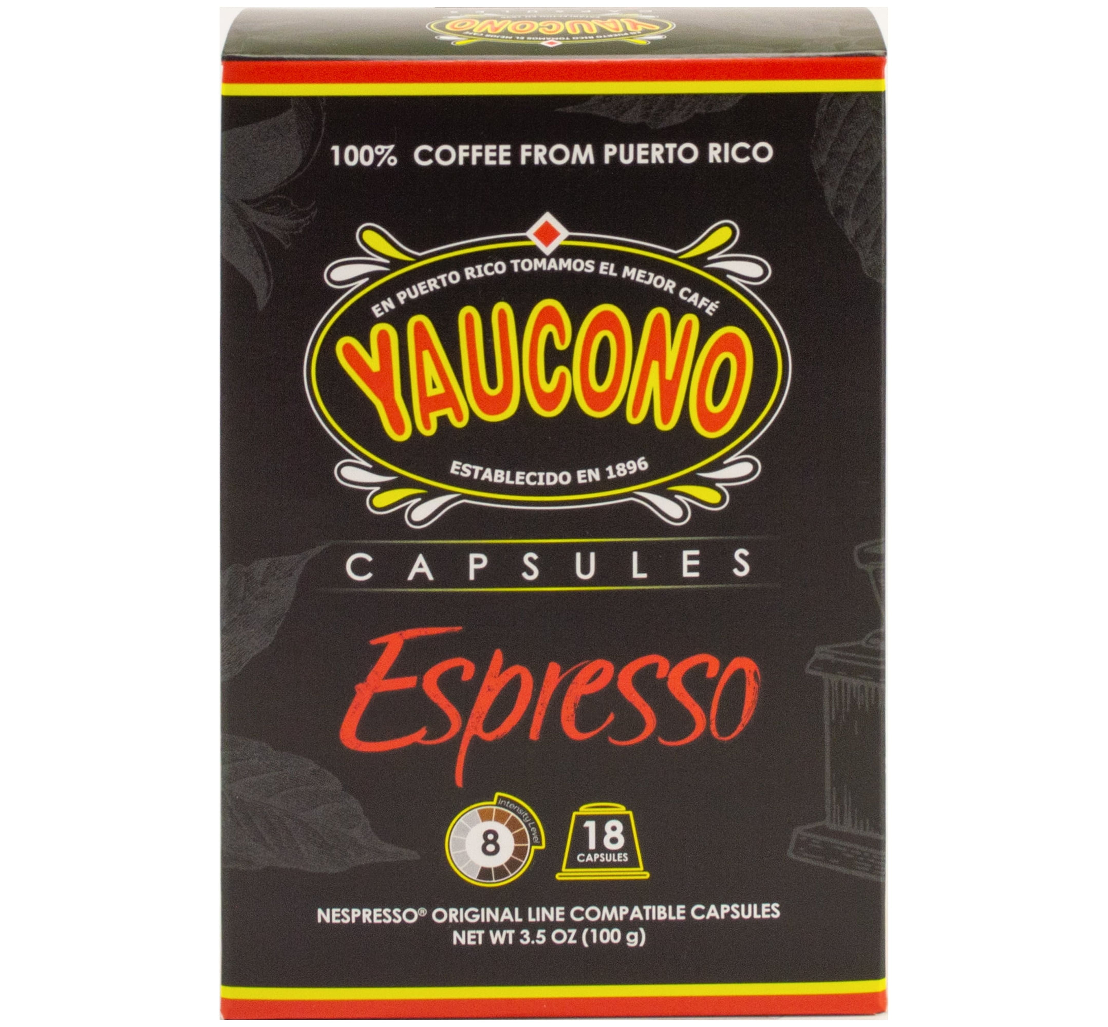 Yaucono Coffee Single Serve Capsules, Roast, Arabica, Intensity Level 8 ...