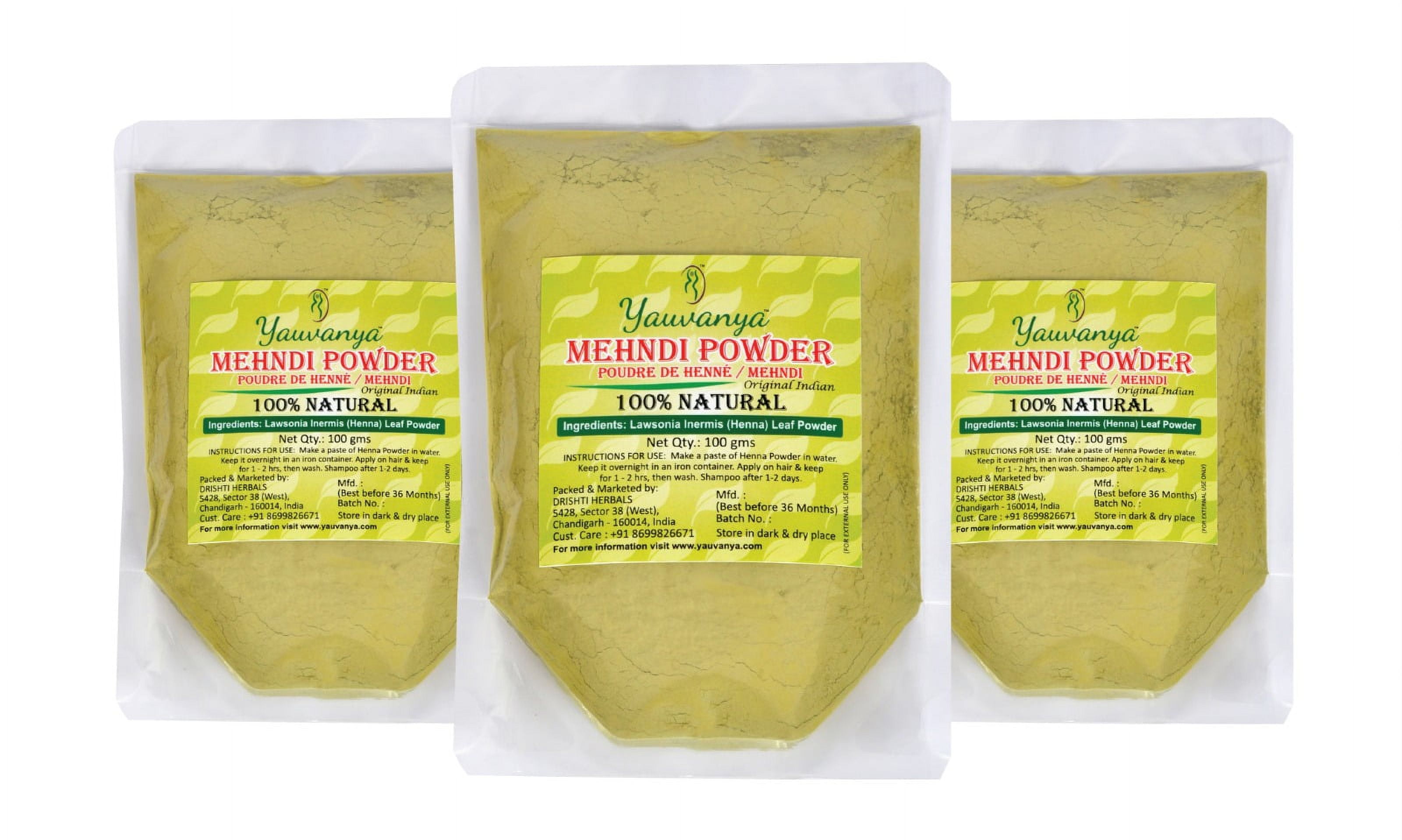Yauvanya Indian Rajasthani Henna (Mehndi) Powder for hair color - 300 ...