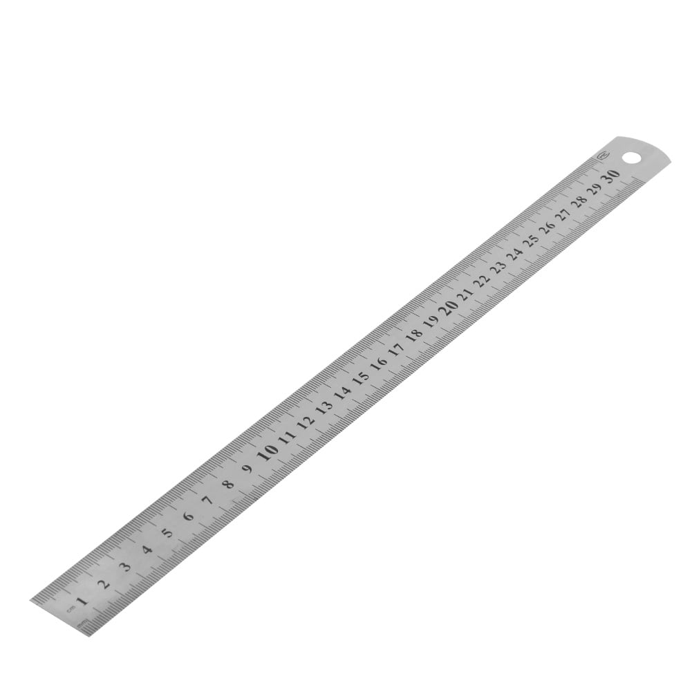 Yauxim Steel Ruler 30CM 12"Steel Stainless Pocket Metric Metal Ruler ...