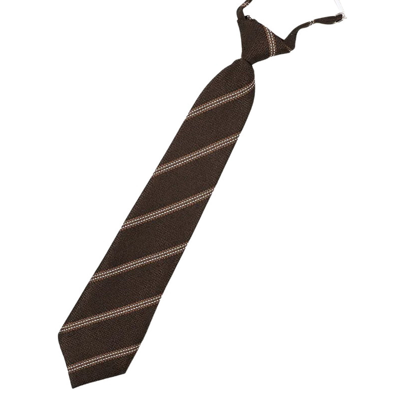Yauxim Tie Vintage Brown Checkered Pre-Tied Neck Tie Korean Japanese ...