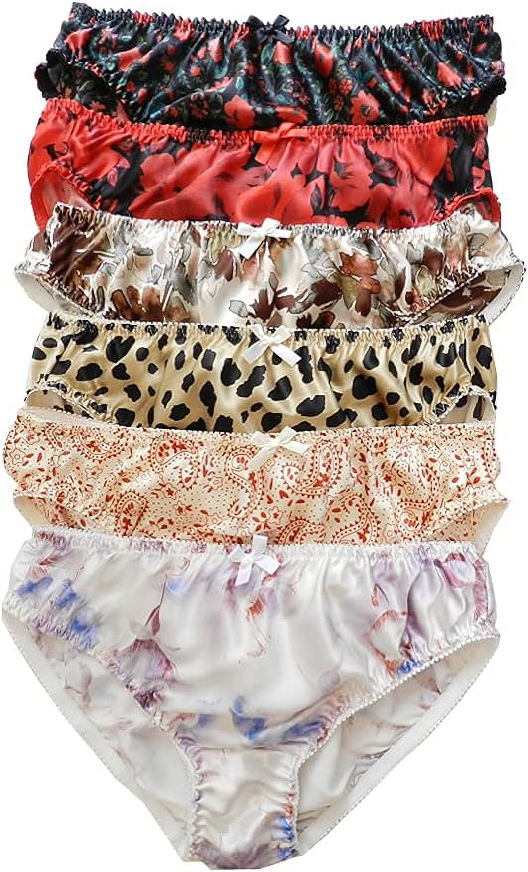 Yavorrs 6PCS Women 100% Silk Panties Bikini Flower Briefs - Walmart.com