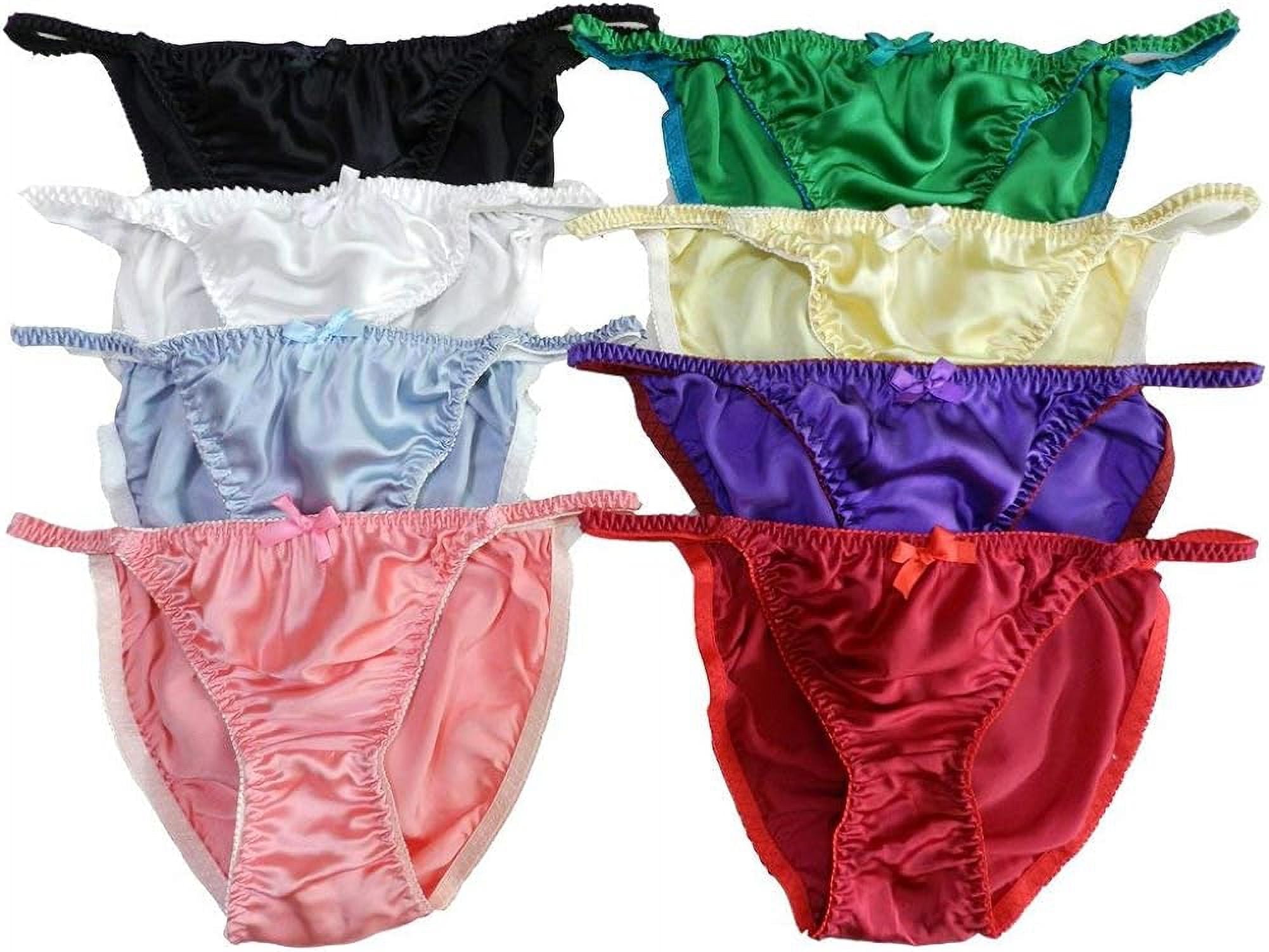 Yavorrs Women's Silk Panties, Satin Bikini Style, Elastic Waistband ...