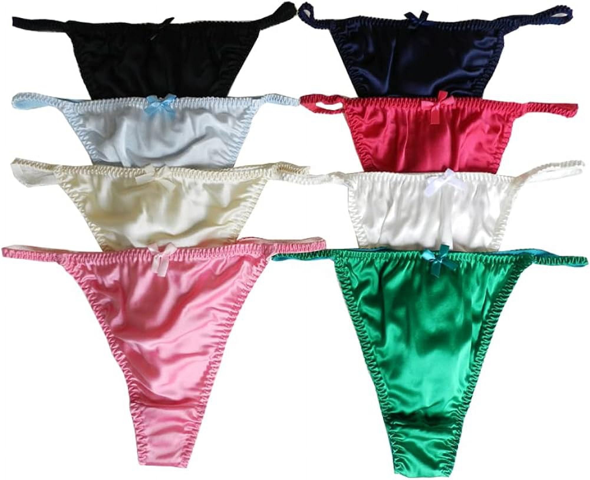 Yavorrs Womens Silk G String Thong, Double Layer Silk Gusset, Elastic ...