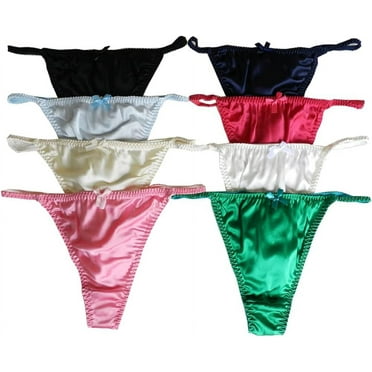 Yavorrs 8pcs Womens Silk Thong Panties Sexy G String Thongs T Back ...