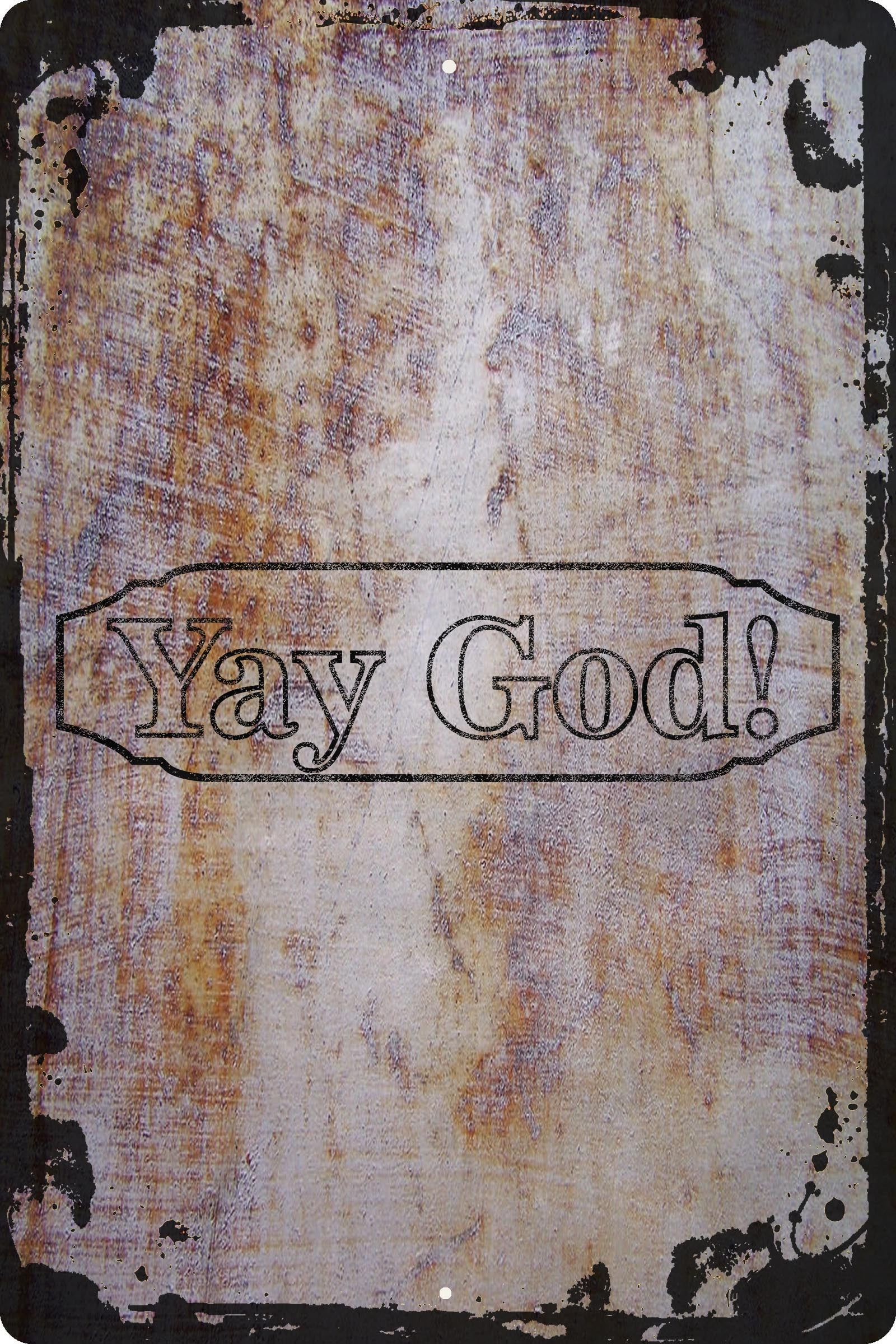 Yay God Religion Church Jesus Beige Wall Art Decor Funny Gift 12 x 18 ...