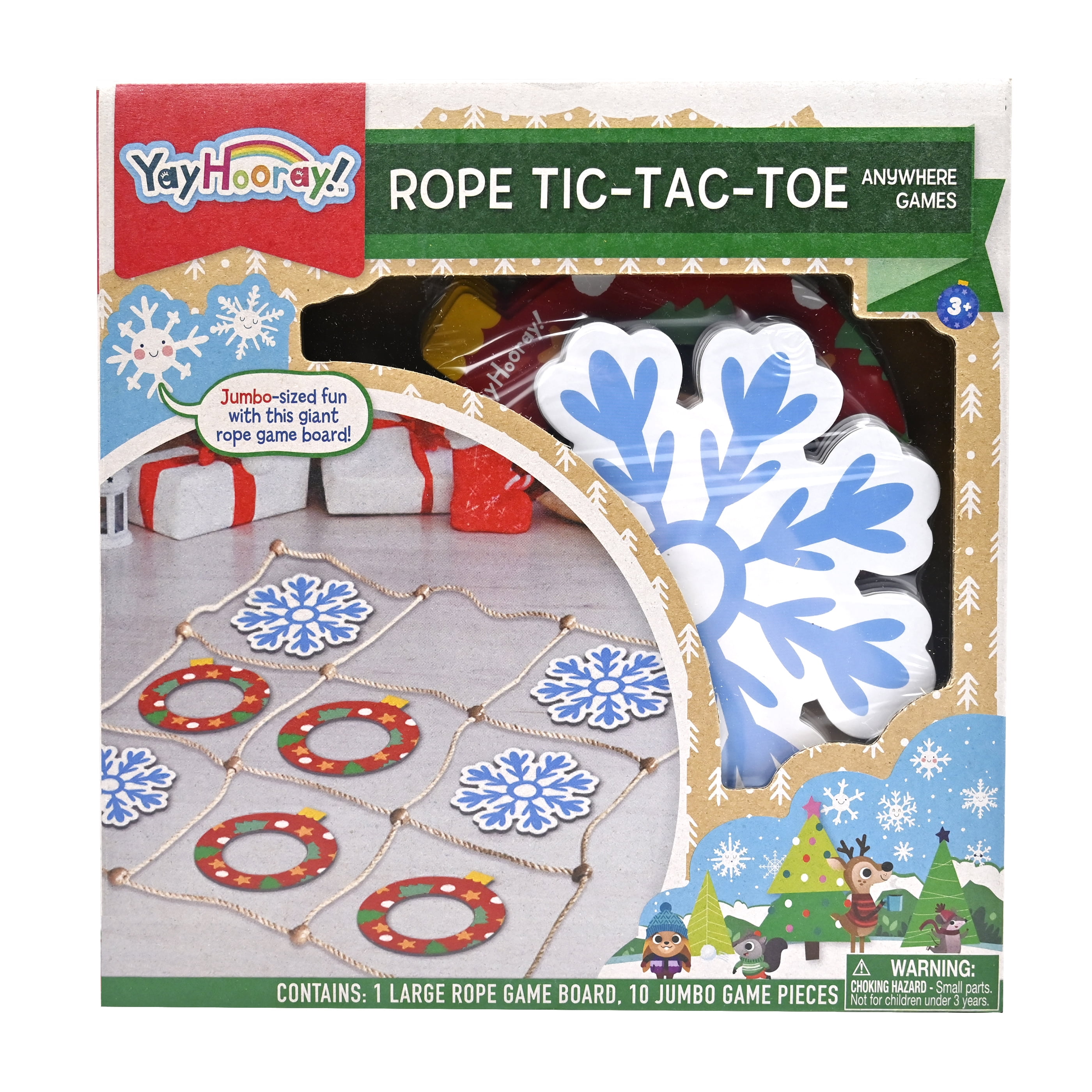 Yay Hooray Jumbo Tic Tac Toe Floor Game for Kids, Christmas Holiday ...