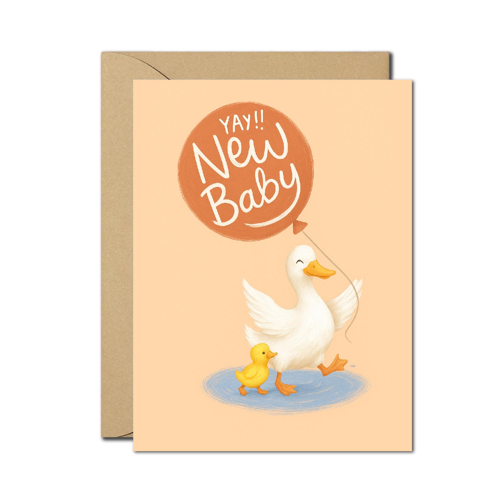 GEN BIGBOTTLE New Baby Greeting Card - Cute Duck Family Illustration ...
