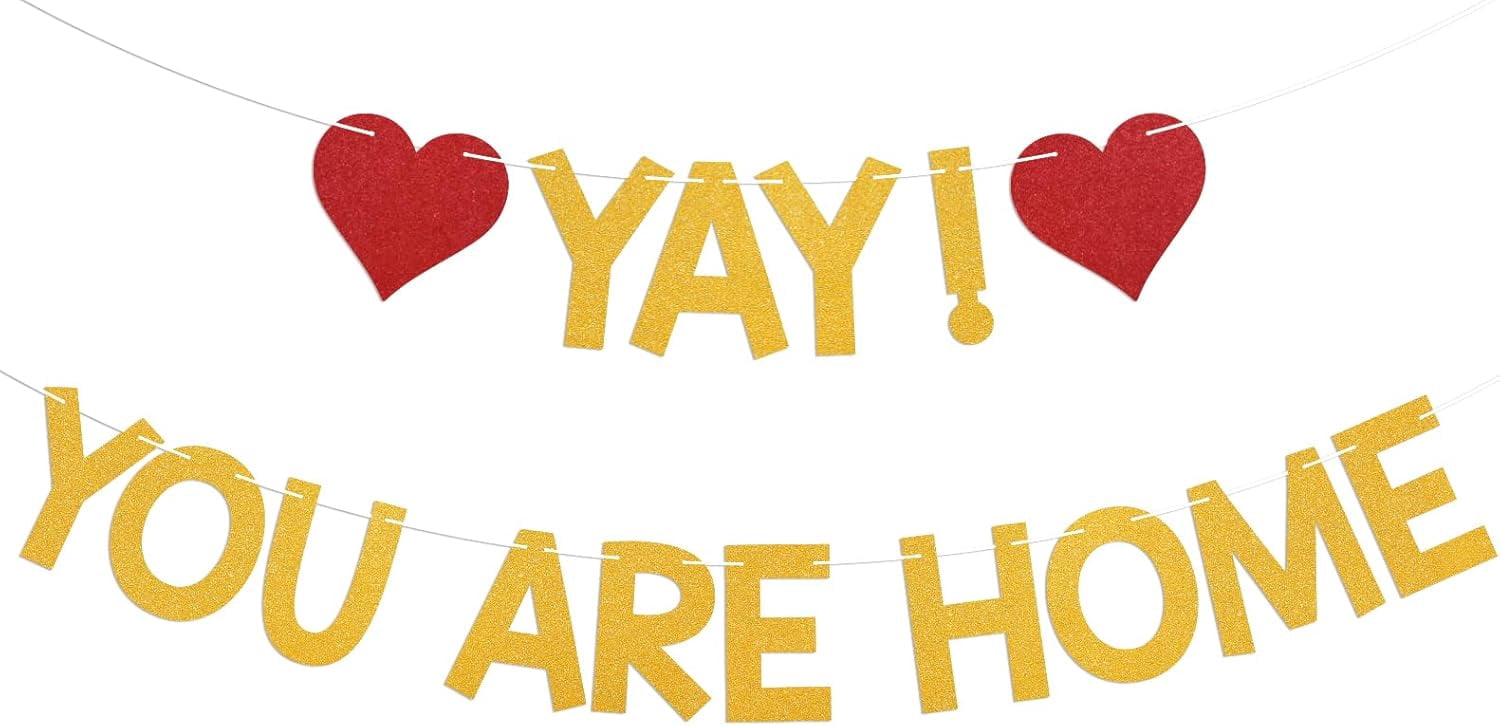 Yay! You're Home! Banner - Welcome Back to Home Sign, Family Reunion ...