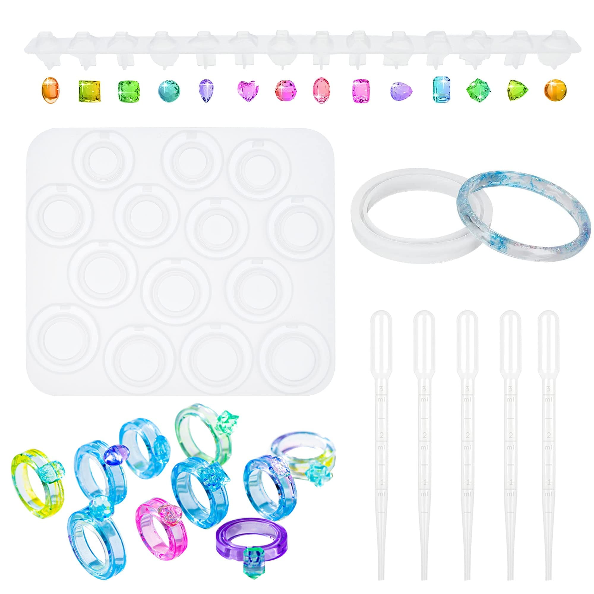 Yayatty Resin Molds Silicone, EC36 Resin Ring Mold for Epoxy Resin ...