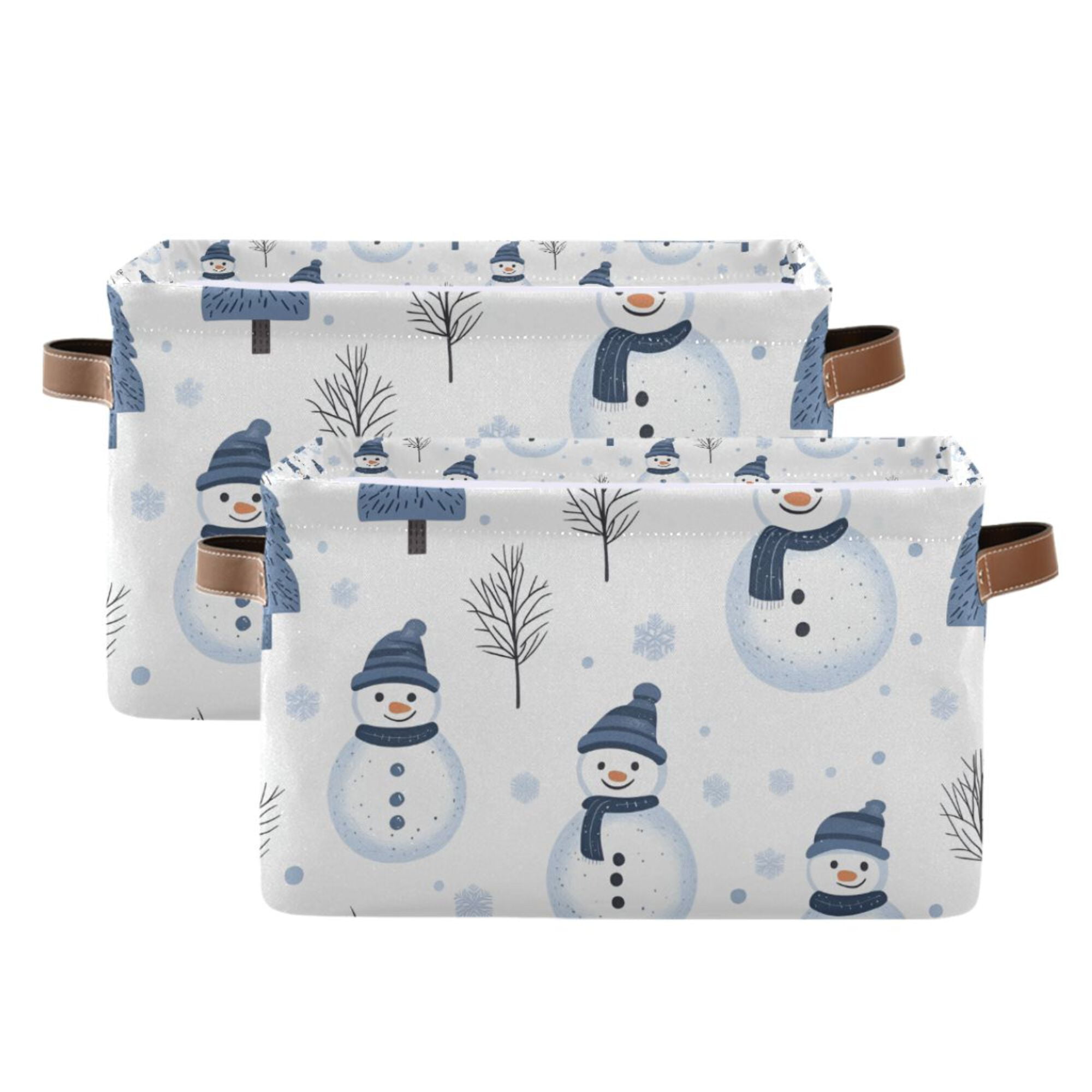 Yayeee 2 Pack Canvas Storage Basket with Handles for Shelves Fabric ...