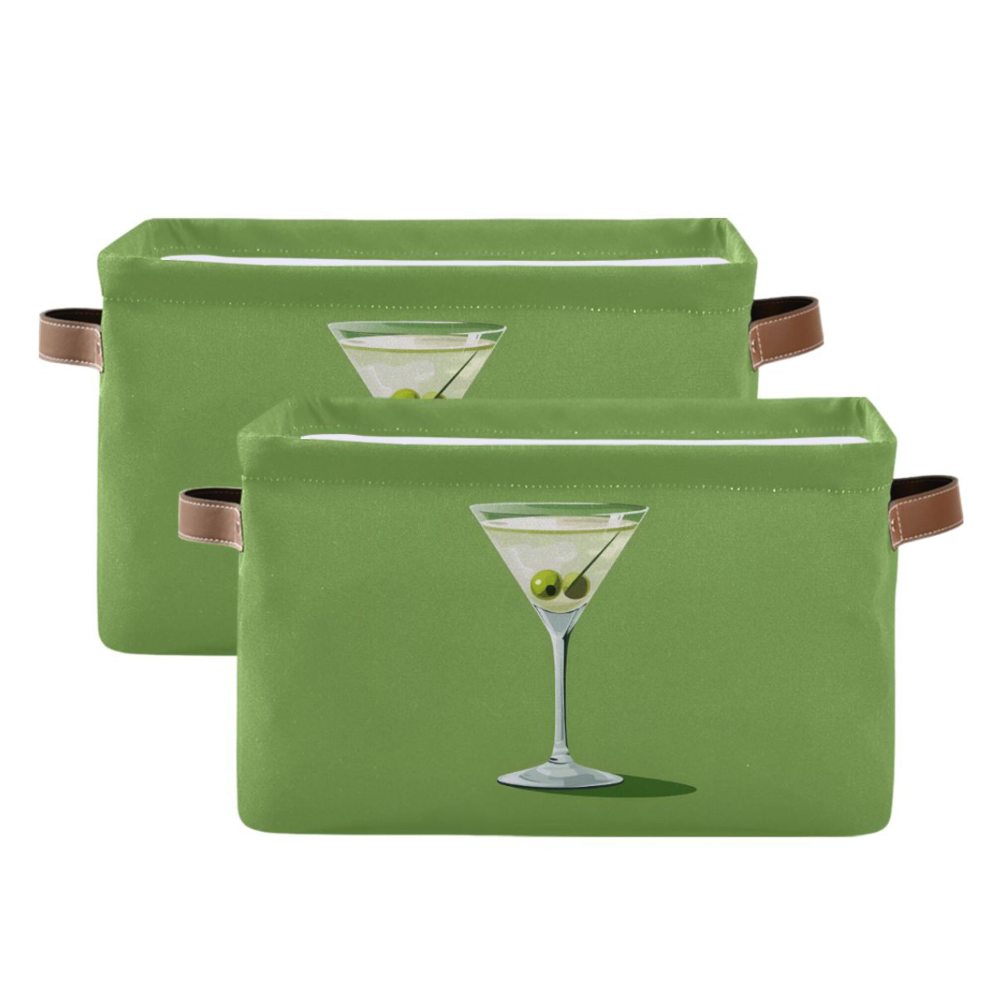 Yayeee 2 Pack Canvas Storage Basket with Handles for Shelves Fabric ...