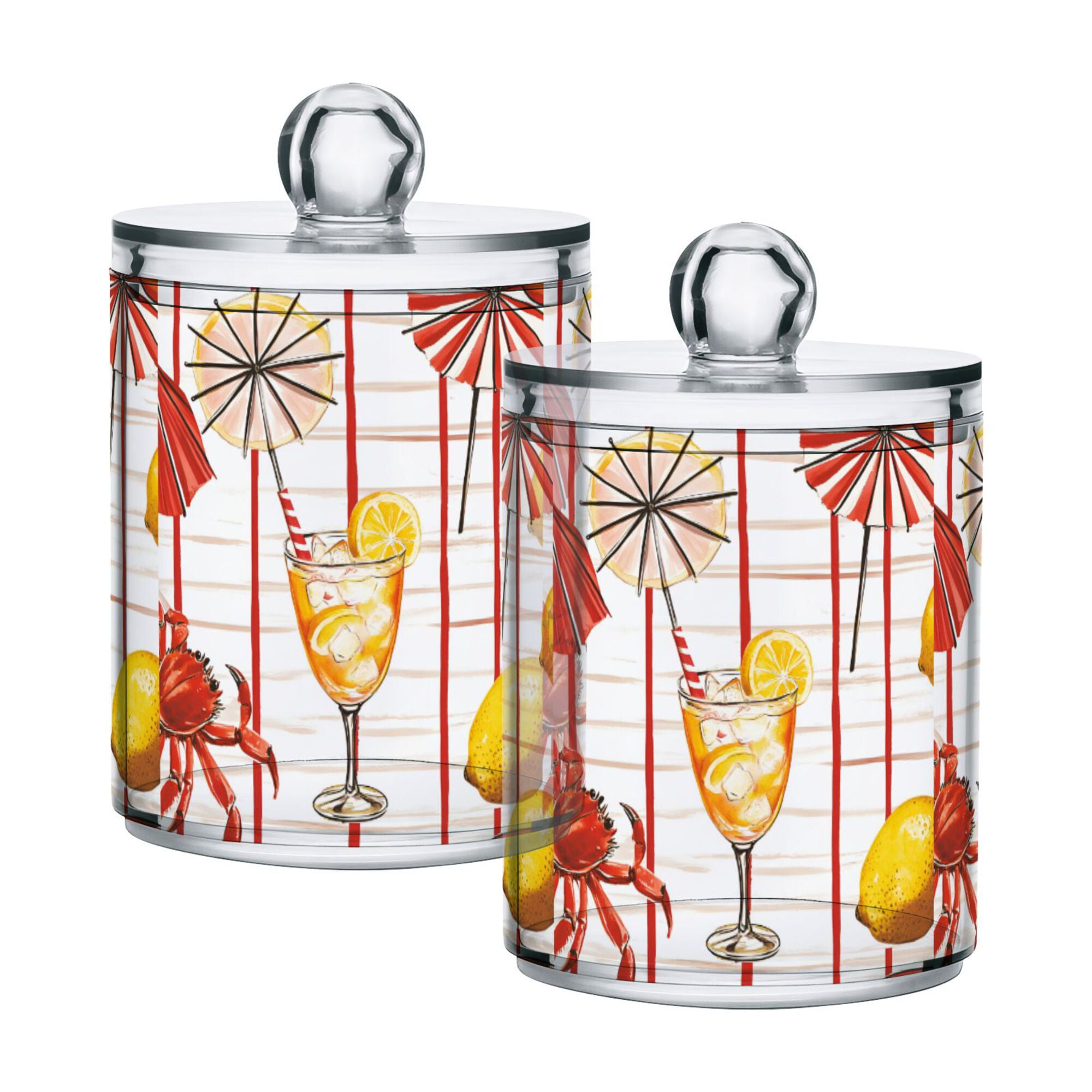 Yayeee 2 Pack Qtip Holder Bathroom Cotton Swab Canister with Lid Clear ...