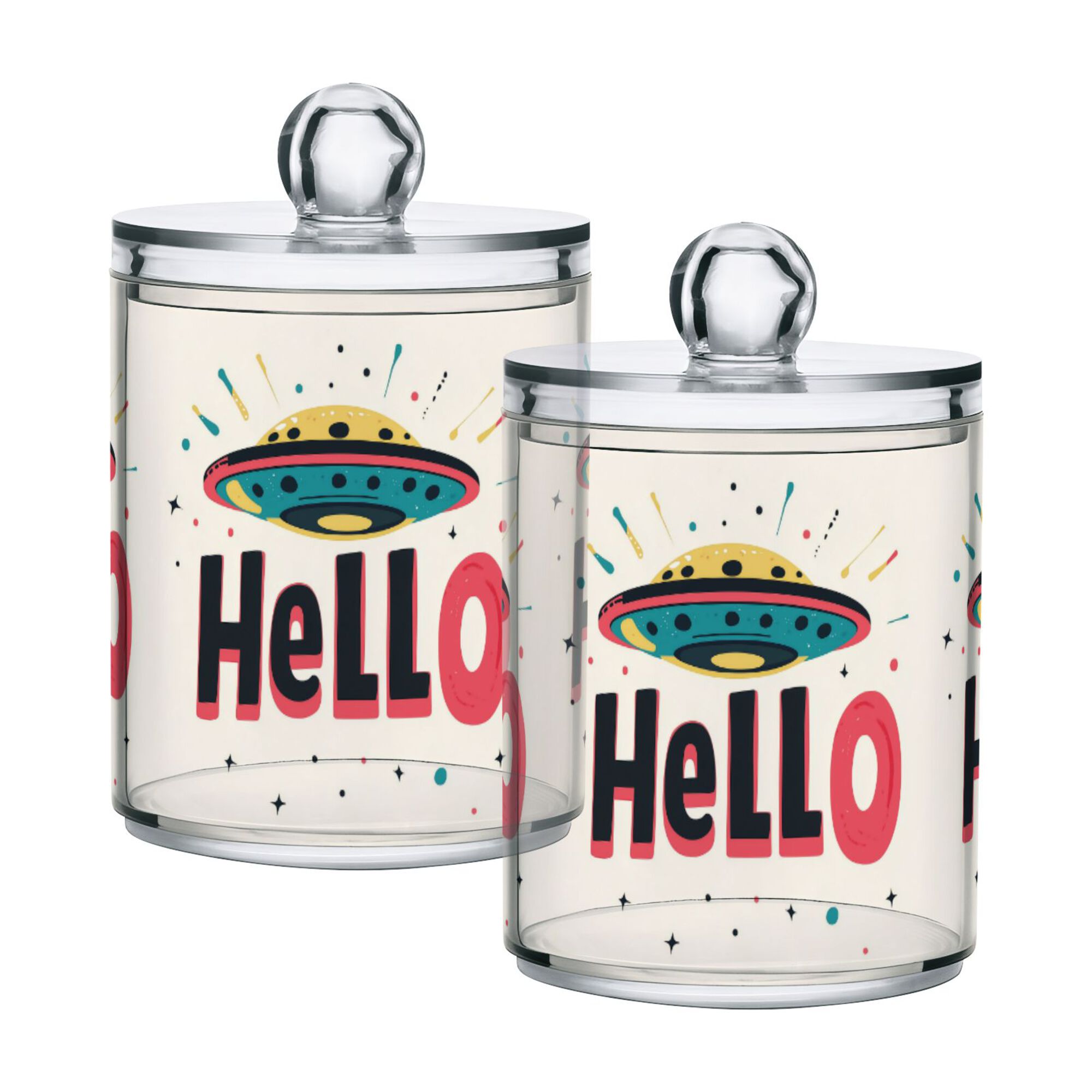 Yayeee 2 Pack Qtip Holder Bathroom Cotton Swab Canister with Lid Clear ...