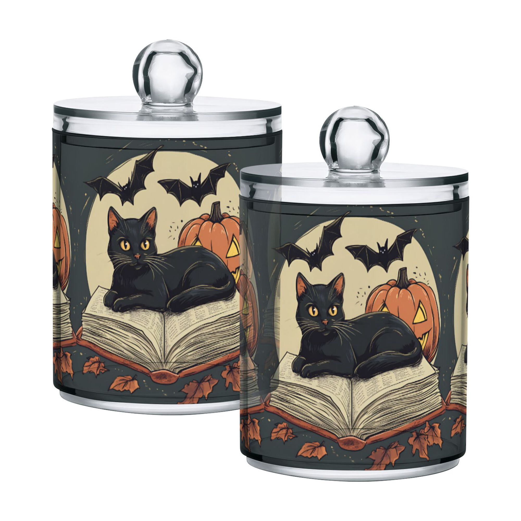 Yayeee 2 Pack Qtip Holder Bathroom Cotton Swab Canister with Lid Clear ...