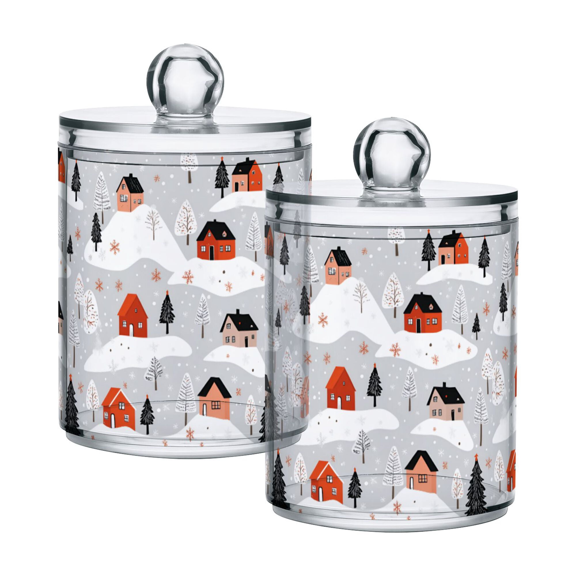 Yayeee 2 Pack Qtip Holder Bathroom Cotton Swab Canister with Lid Clear ...