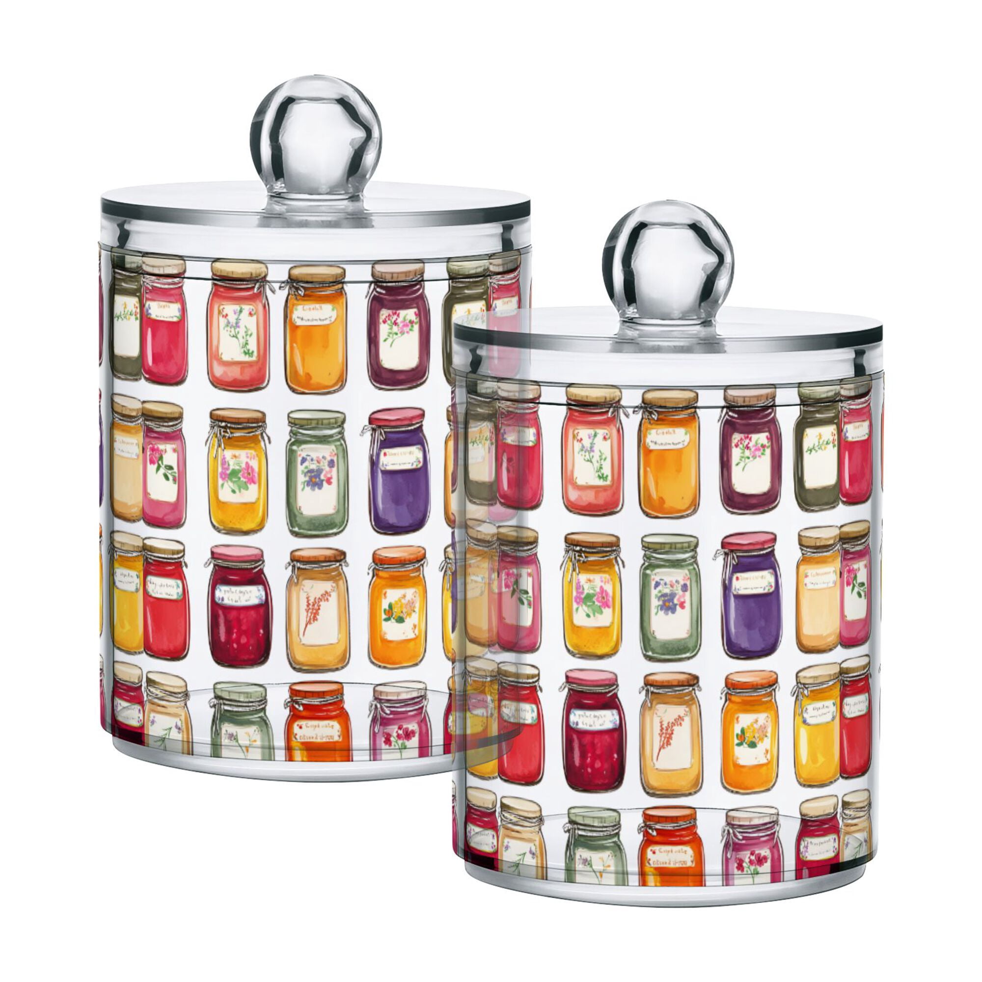 Yayeee 2 Pack Qtip Holder Bathroom Cotton Swab Canister with Lid Clear ...