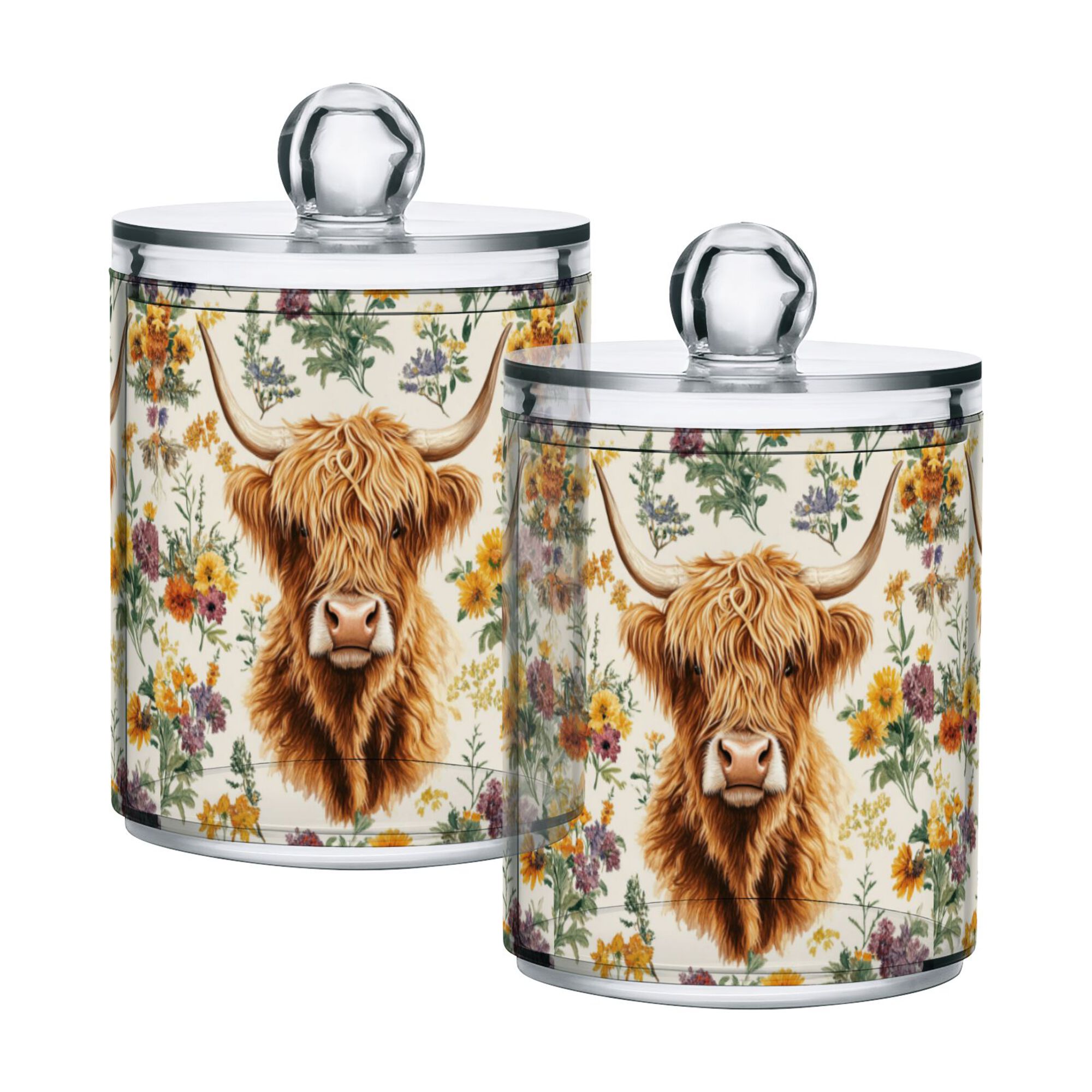 Yayeee 2 Pack Qtip Holder Dispenser for Bathroom with Lid Cotton Swab ...