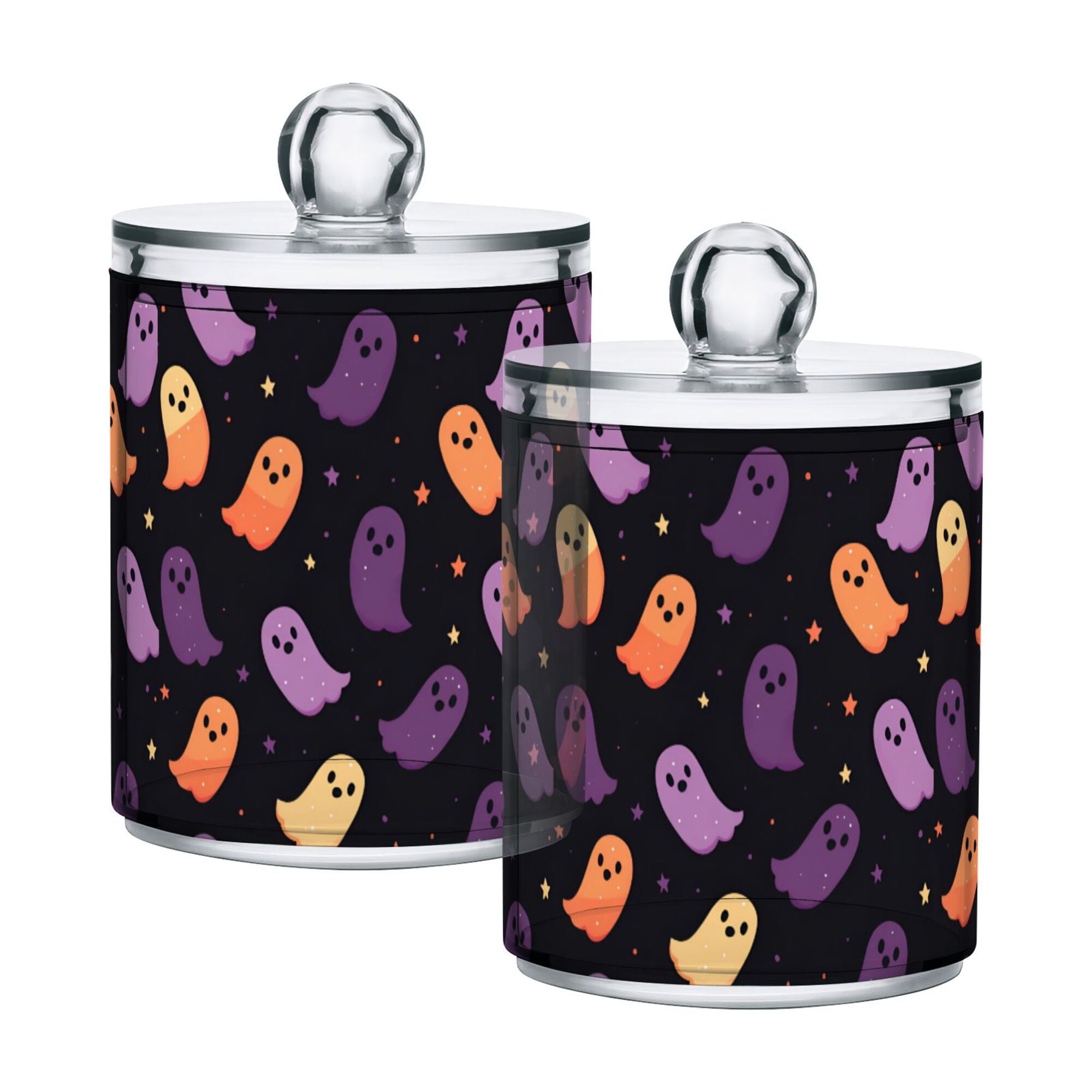 Yayeee 2 Pack Qtip Holder Bathroom Cotton Swab Canister with Lid Clear ...