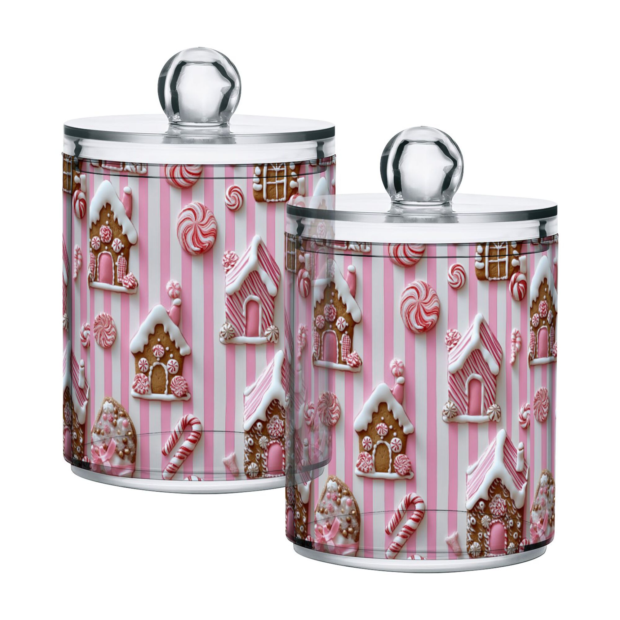 Yayeee 2 Pack Qtip Holder Dispenser for Bathroom with Lid Cotton Swab ...