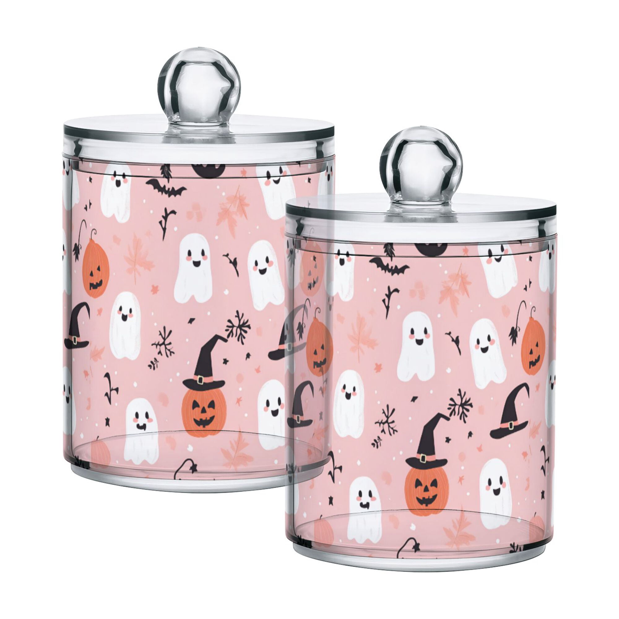 Yayeee 2 Pack Qtip Holder Bathroom Cotton Swab Canister with Lid Clear ...