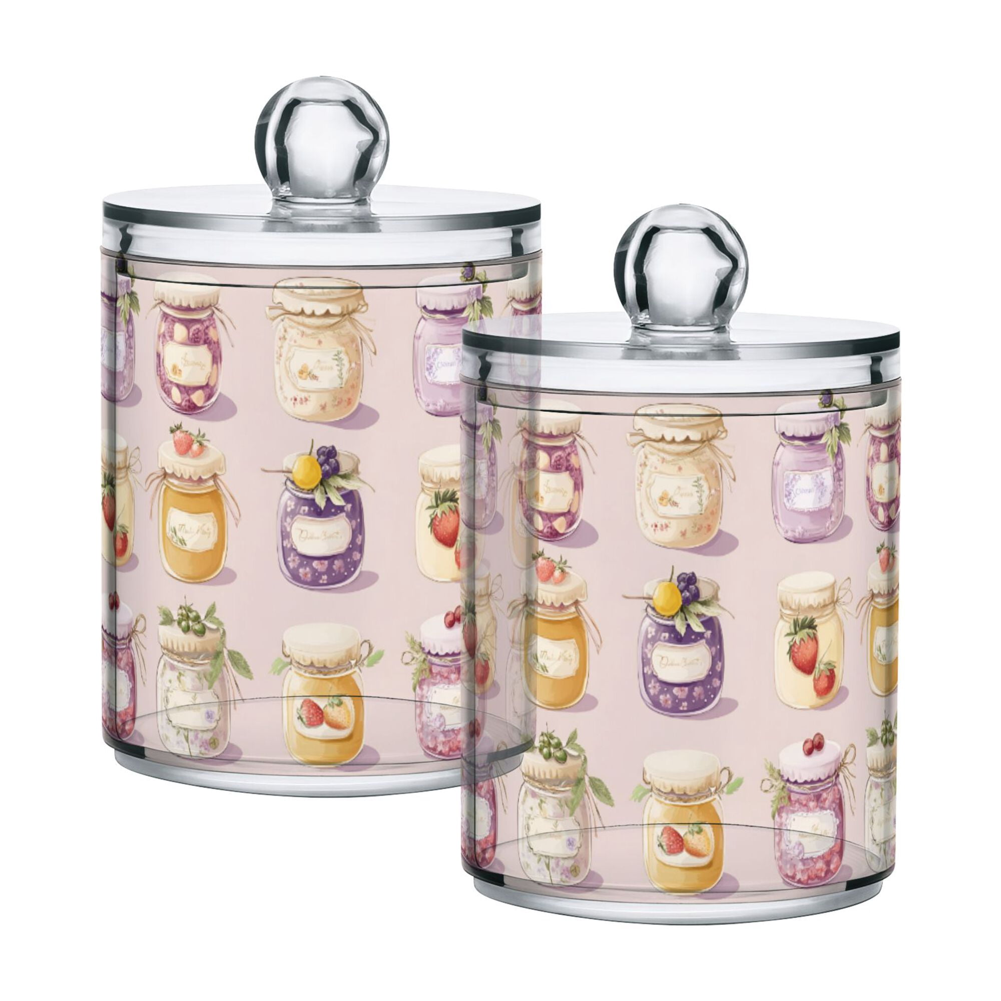 Yayeee 2 Pack Qtip Holder Bathroom Cotton Swab Canister with Lid Clear ...