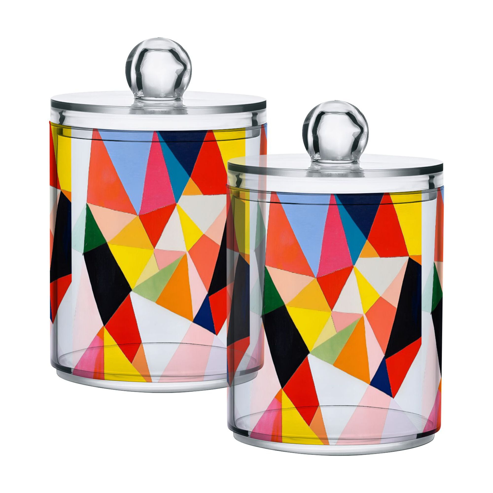 Yayeee 2 Pack Qtip Holder Dispenser for Bathroom with Lid Cotton Swab ...