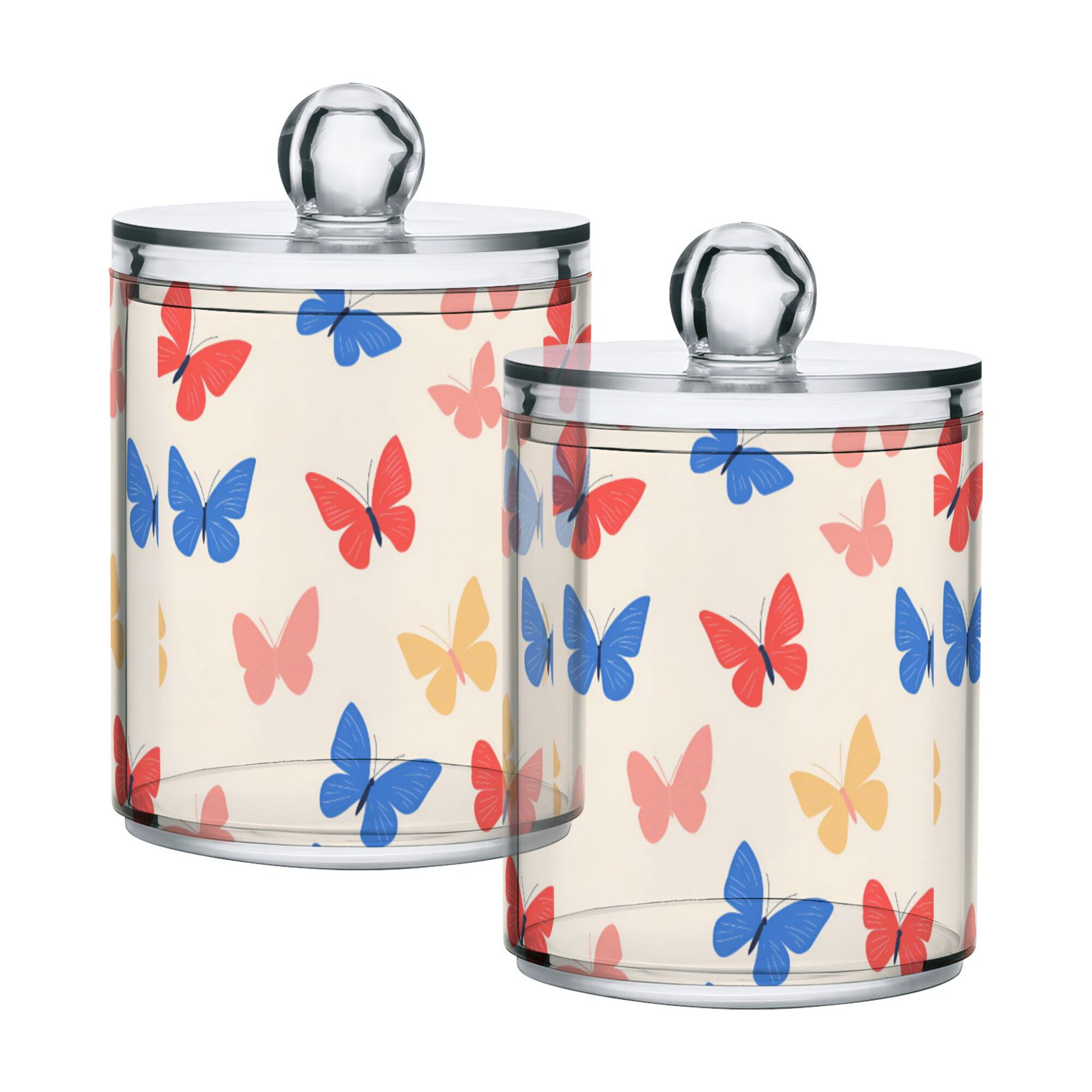 Yayeee 2 Pack Qtip Holder Bathroom Cotton Swab Canister with Lid Clear ...